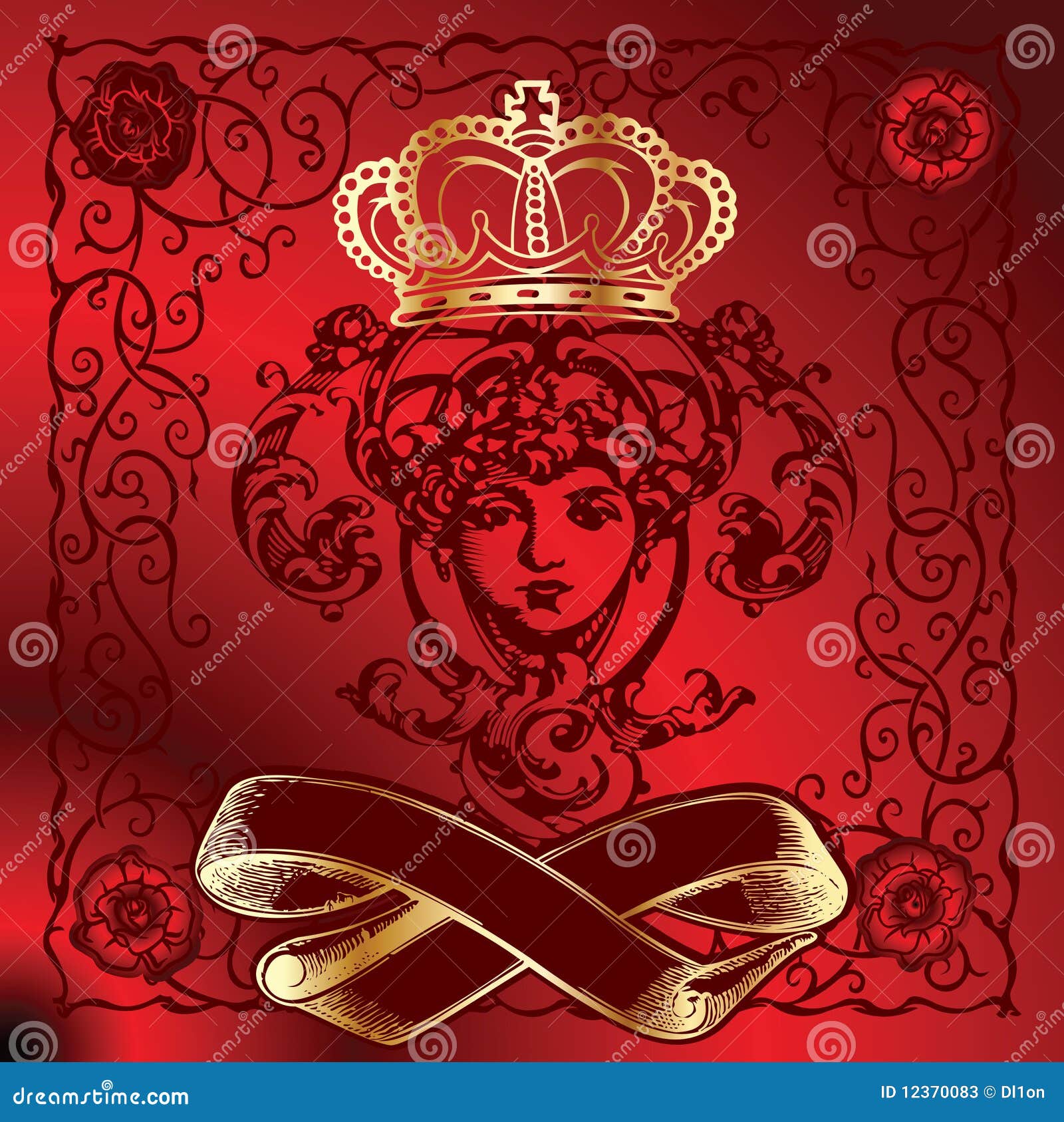 Red Background Golden Cupid. Stock Vector - Illustration of arrow ...