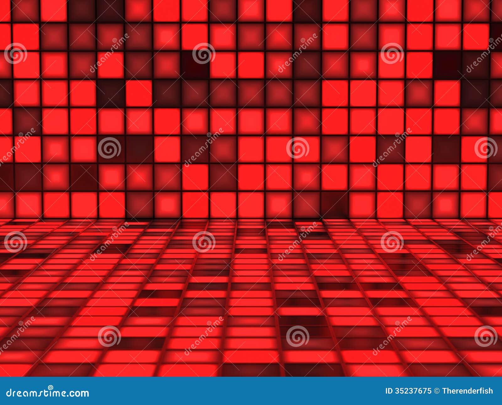 Red Background with Illuminated Squares Stock Illustration ...
