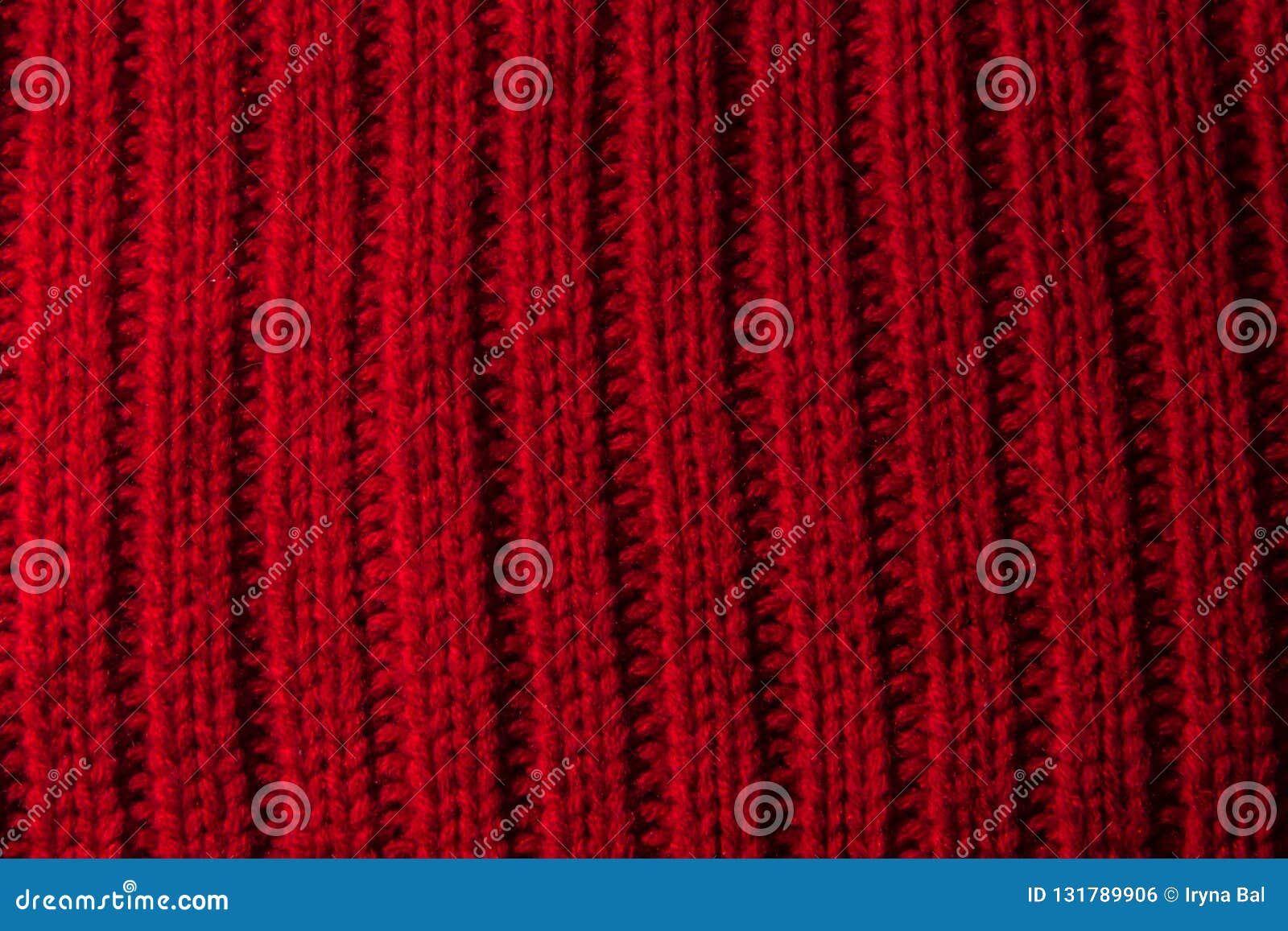 Red Background of Knitted Texture of Thick Thread, Braids and Straight ...