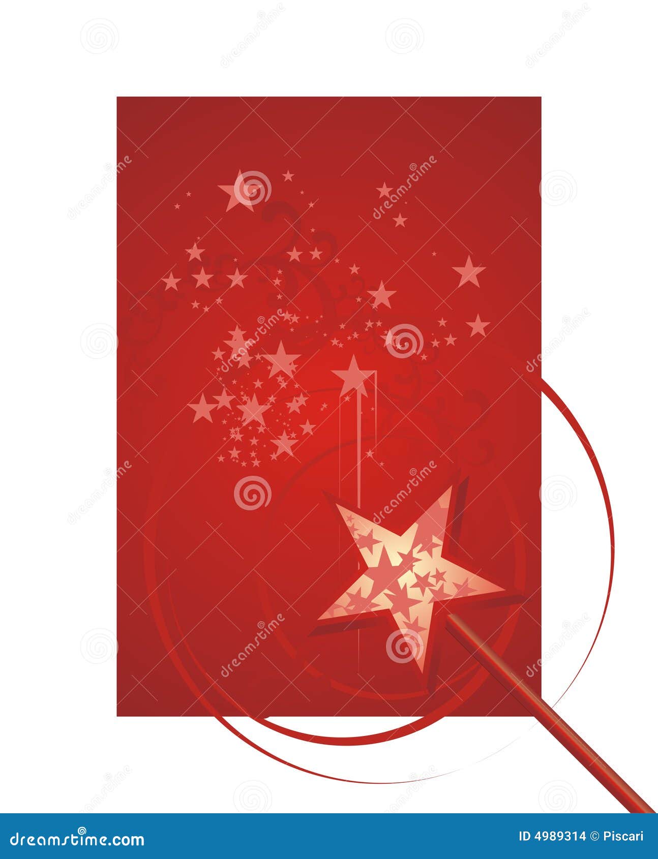 Red Background with Magic Wand Stock Vector - Illustration of festive ...