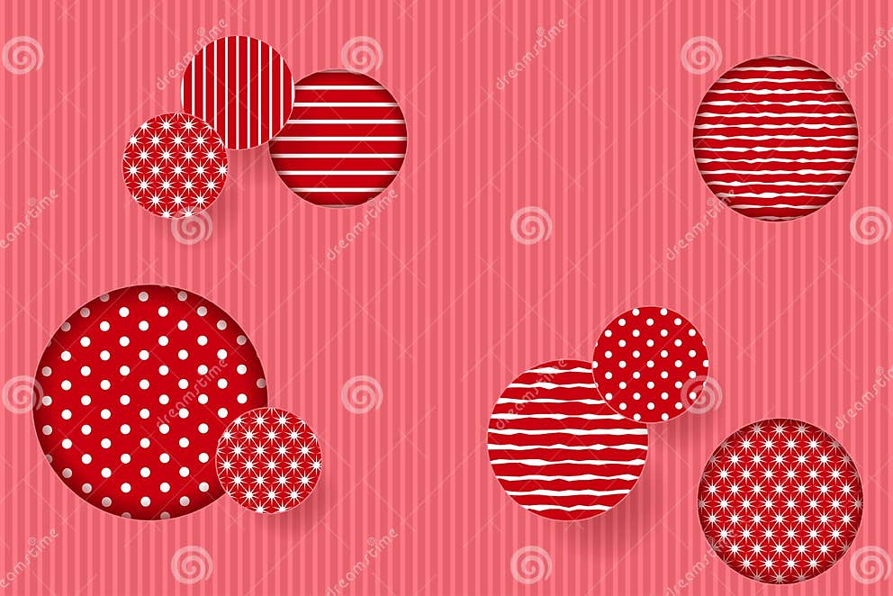 Red Background with Round Decorated Shapes Stock Vector - Illustration ...