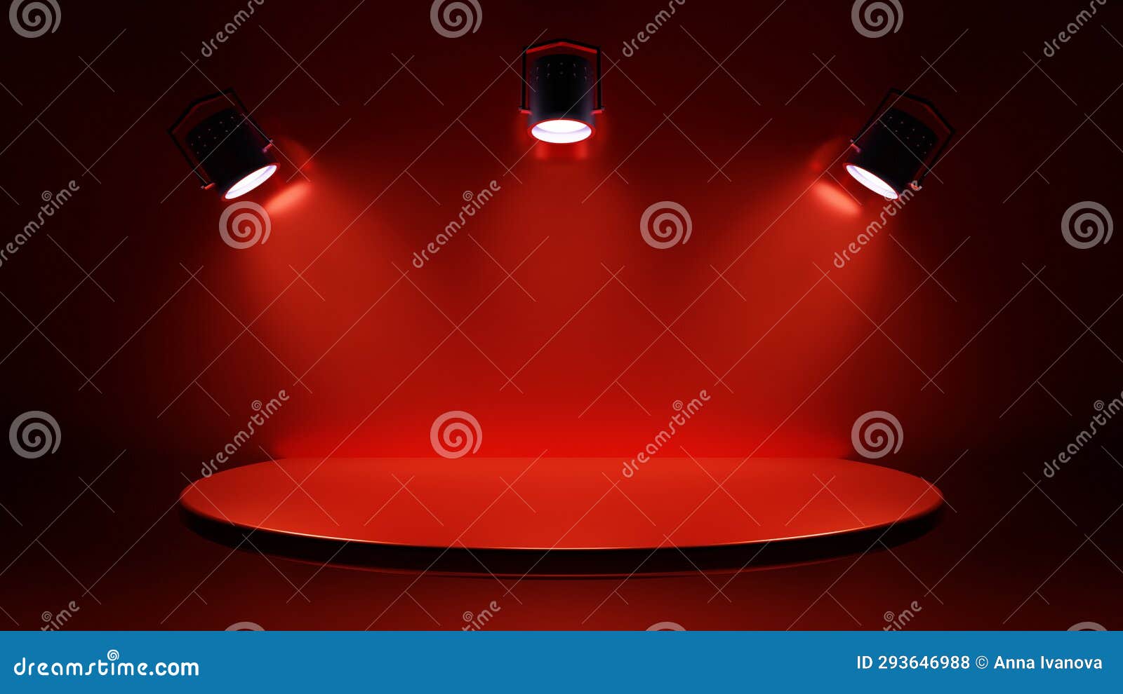 Red Background Round Podium for Cosmetic Product, Object. Empty ...