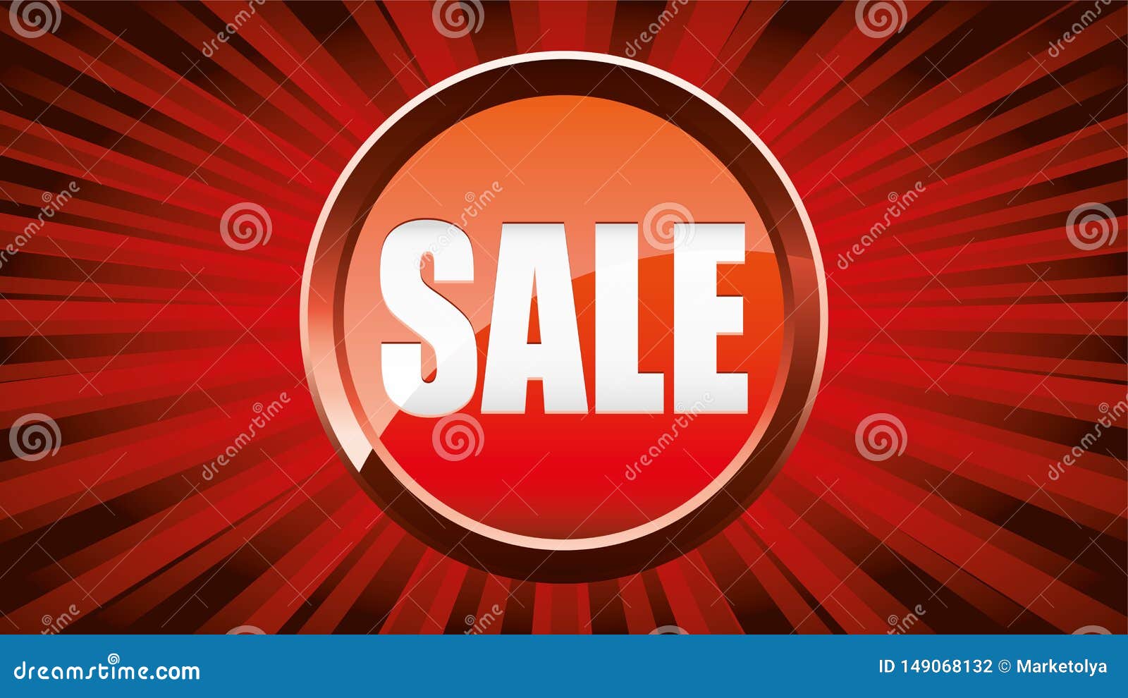 16:9 Red Background with Red Sale Button Icon for Sale-out Announcement ...