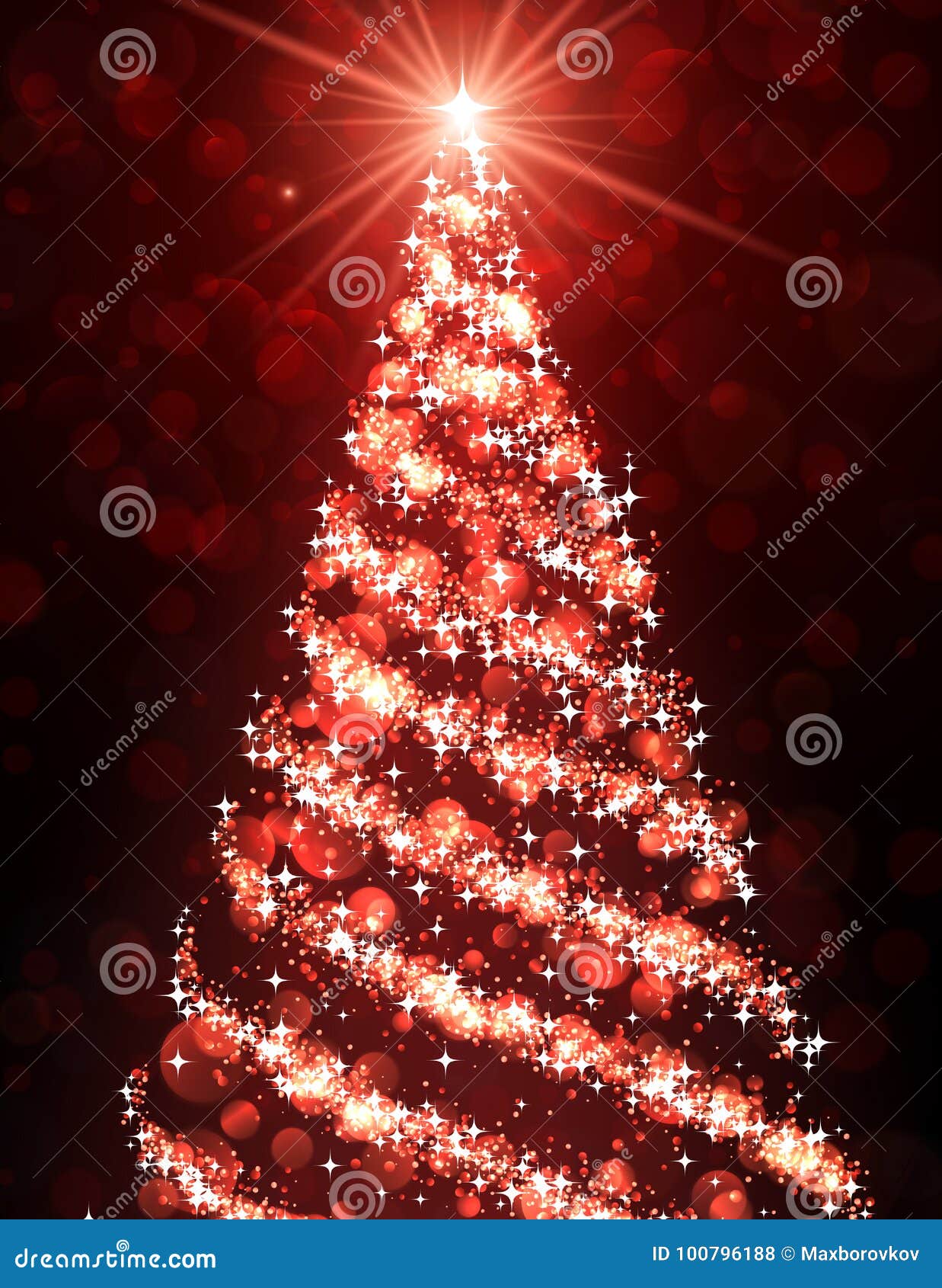 Red Background with Christmas Tree. Stock Vector - Illustration of ...