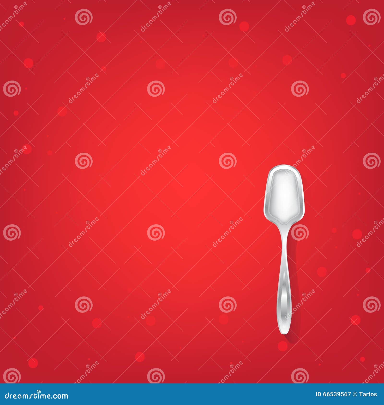 Red background with spoon. stock vector. Illustration of cafe - 66539567