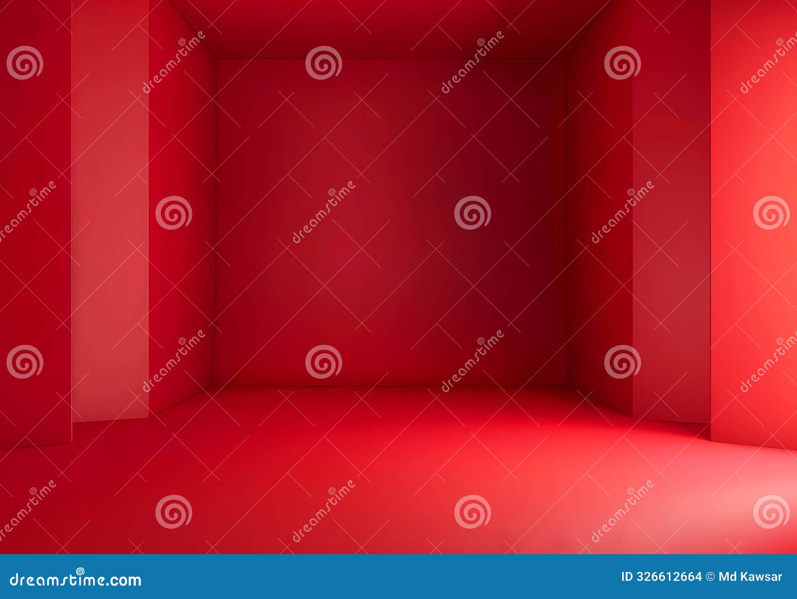 Red Minimalist Room with Empty Space Stock Illustration - Illustration ...