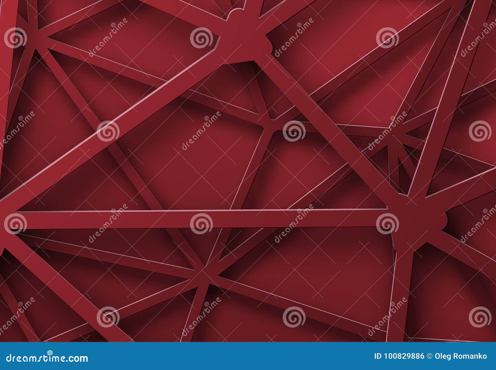 Red Background of Tangled Lines with Intersection Points Stock Vector ...