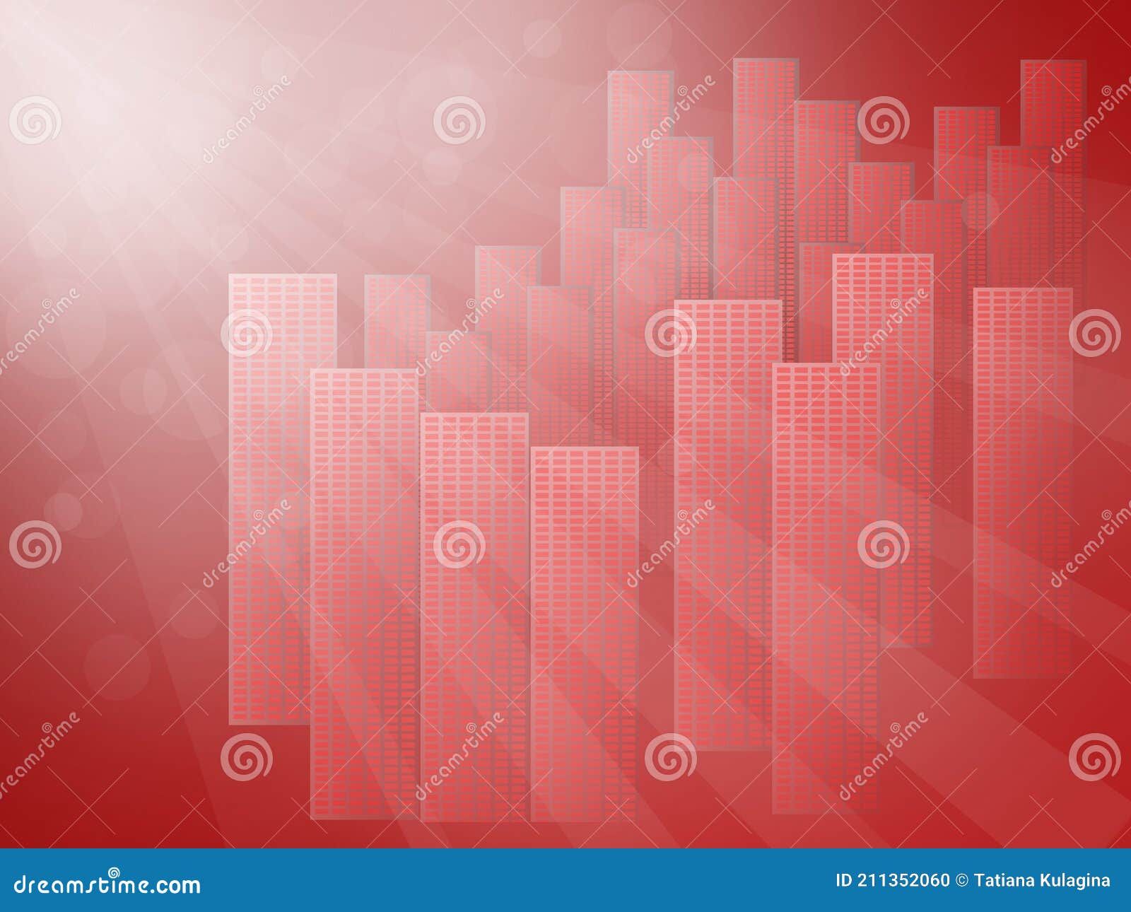 Illustration with Red Houses on a Red Background. Stock Illustration ...