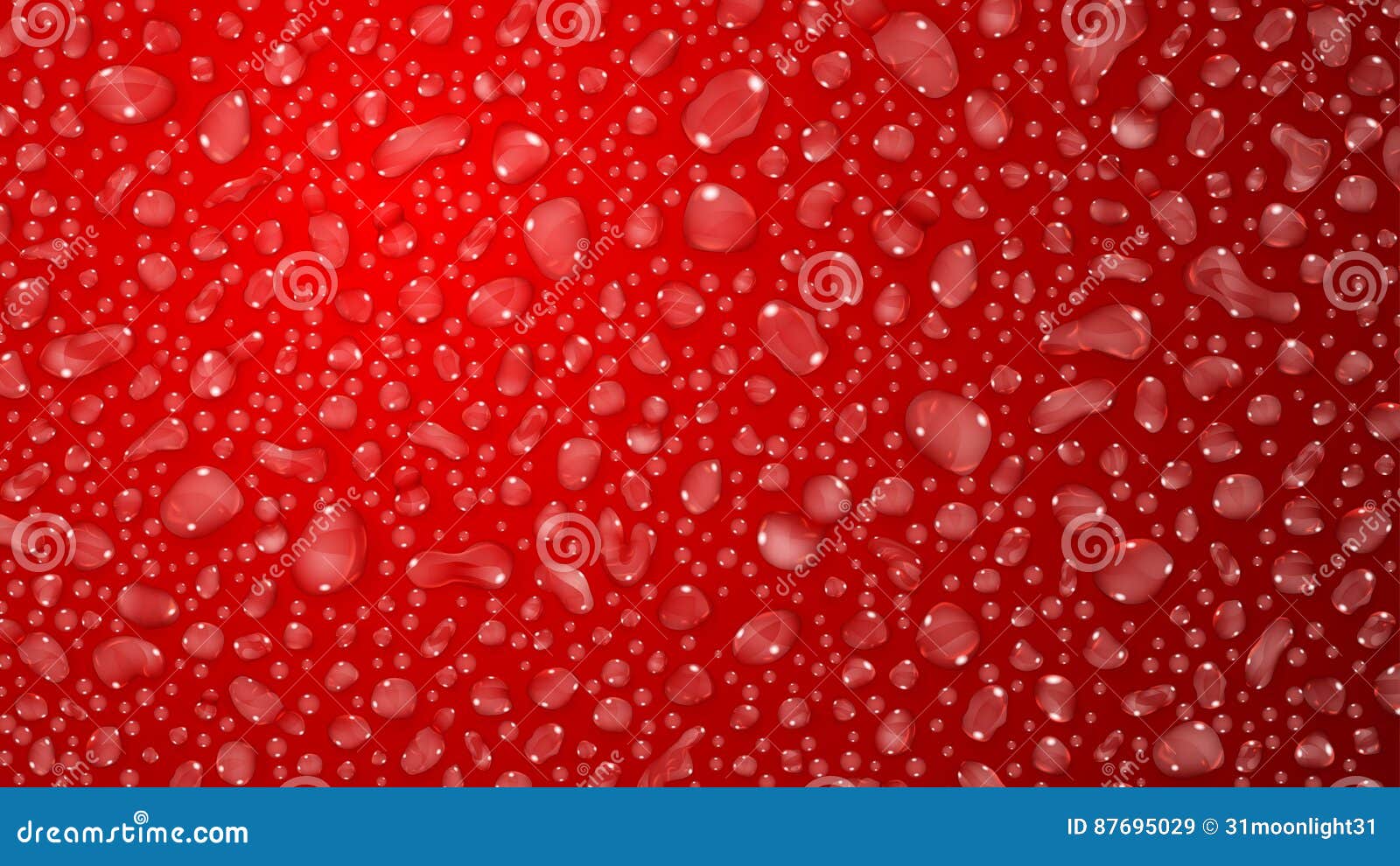 Red Background of Water Drops Stock Vector - Illustration of cold ...