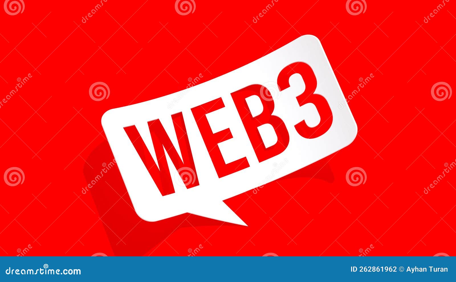 Red Background and Web3 Speech Bubble Stock Illustration - Illustration ...