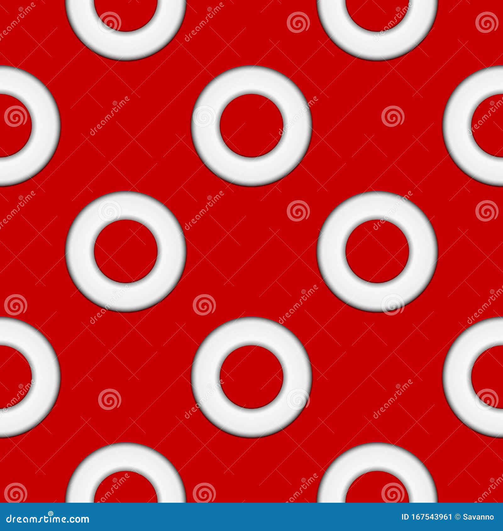 Red Background with White Circles. Seamless Pattern Stock Vector ...