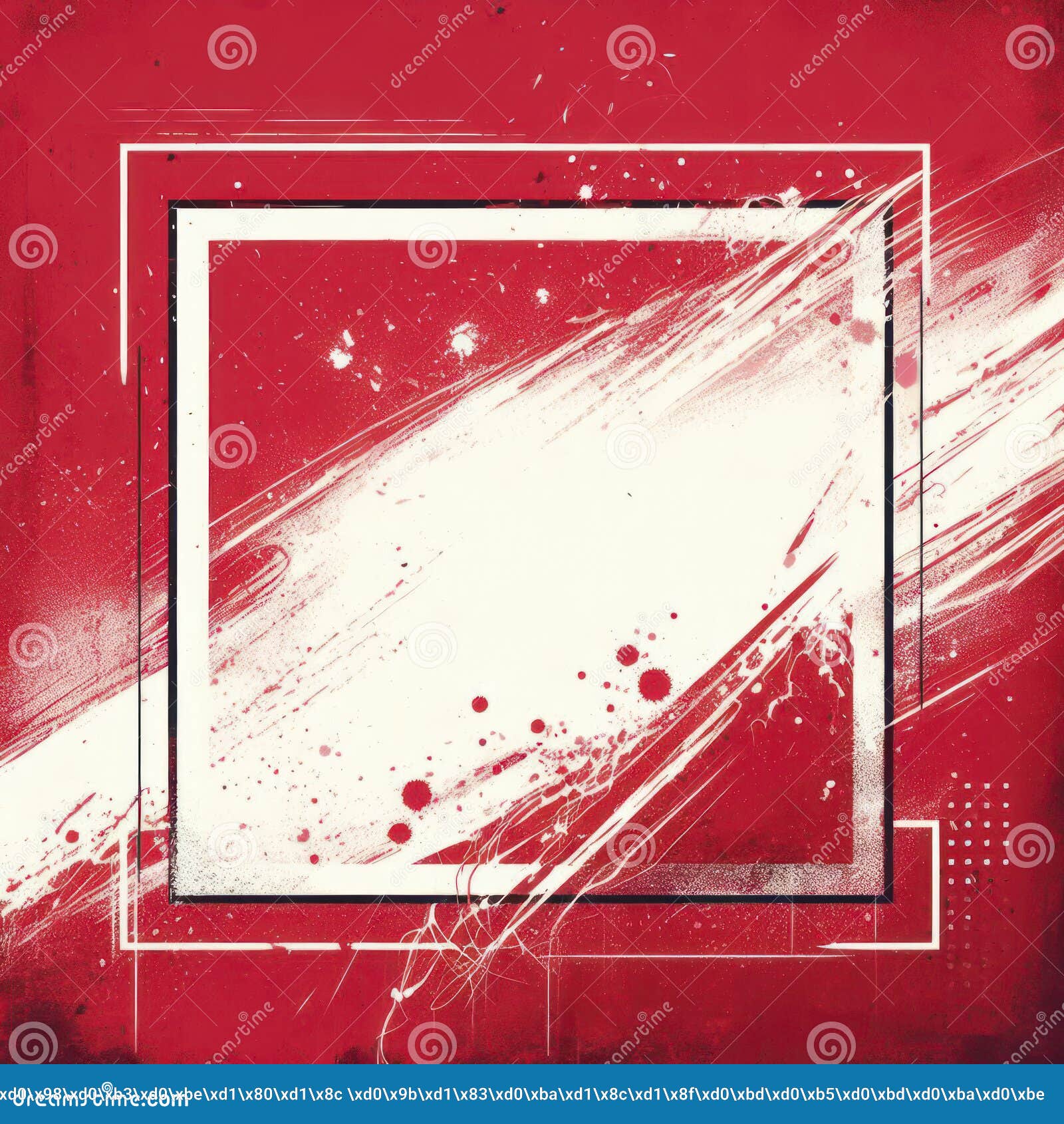 Red Background with White Frame and Splashes of Paint. Ai Generative ...