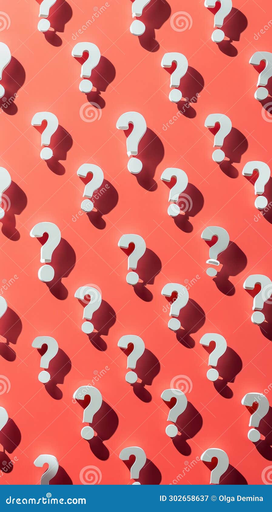 Red Background with White Question Marks with Shadows , Curiosity and ...