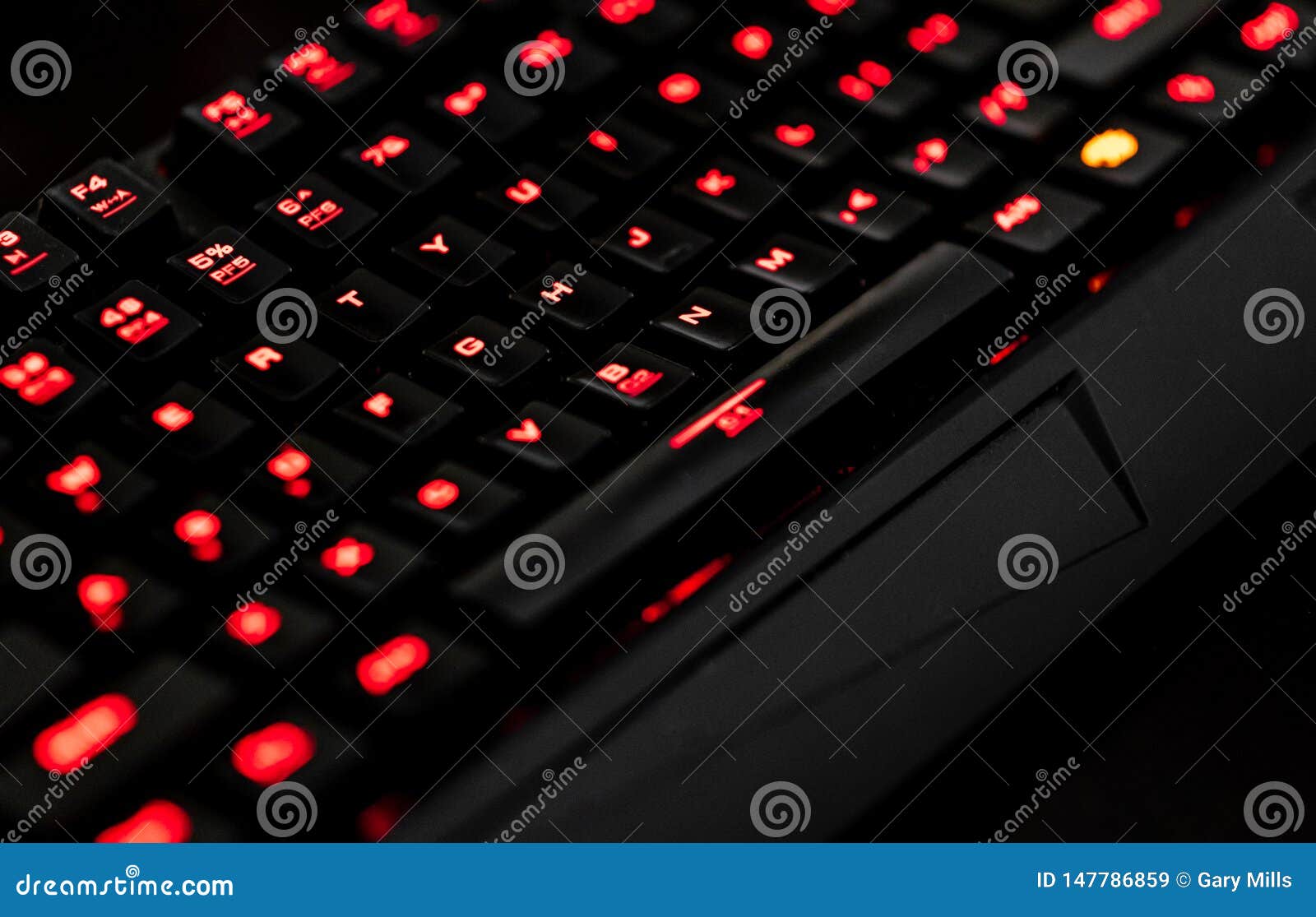 Red Backlit Computer Keyboard Stock Image - Image of microsoft, gaming ...