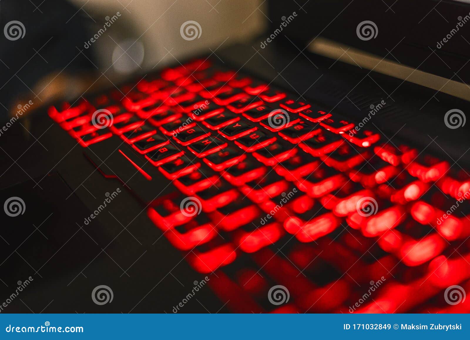 Red backlit keyboard stock image. Image of black, keyboard - 171032849