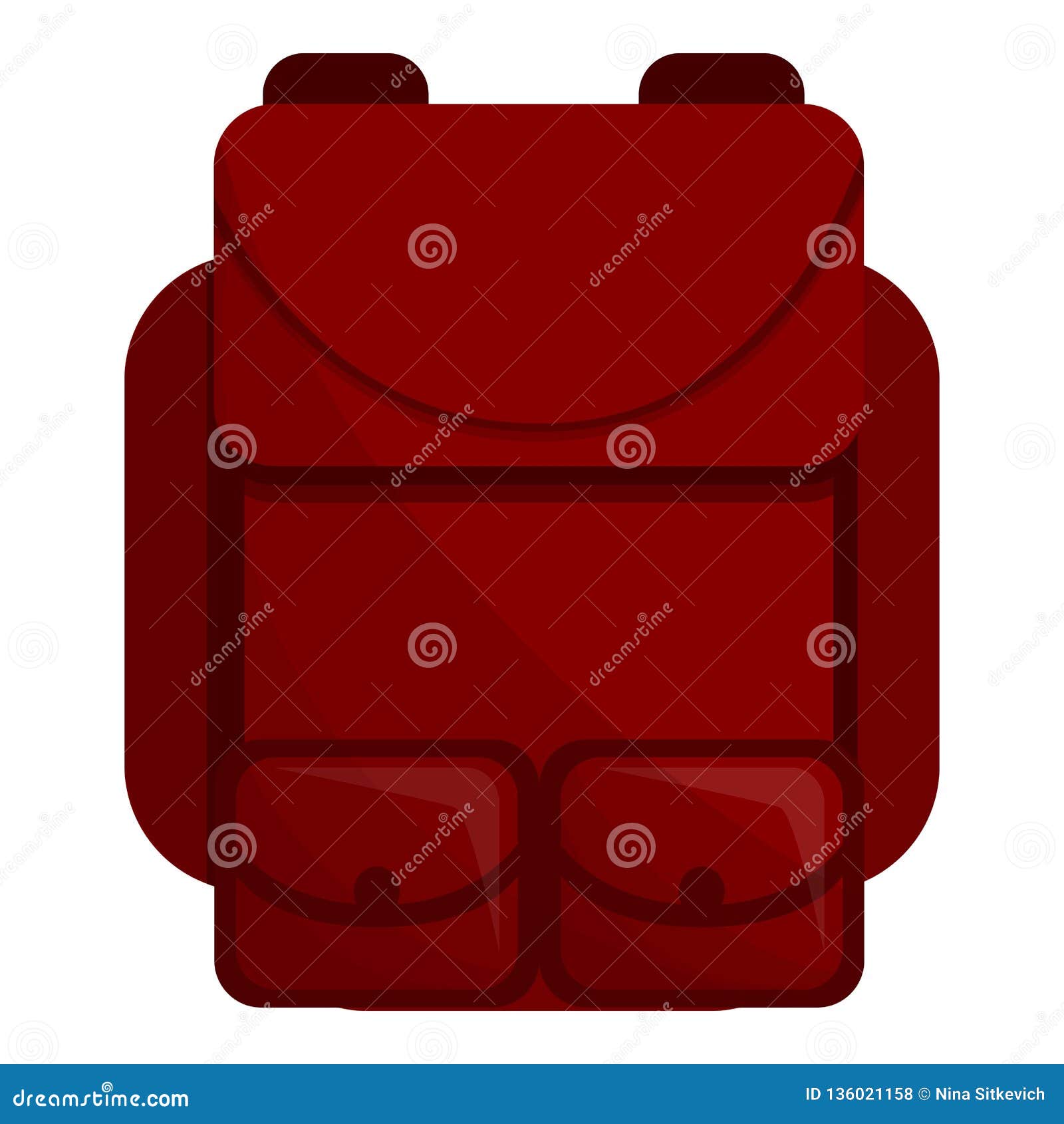 Red Backpack Icon, Cartoon Style Stock Vector - Illustration of luggage ...
