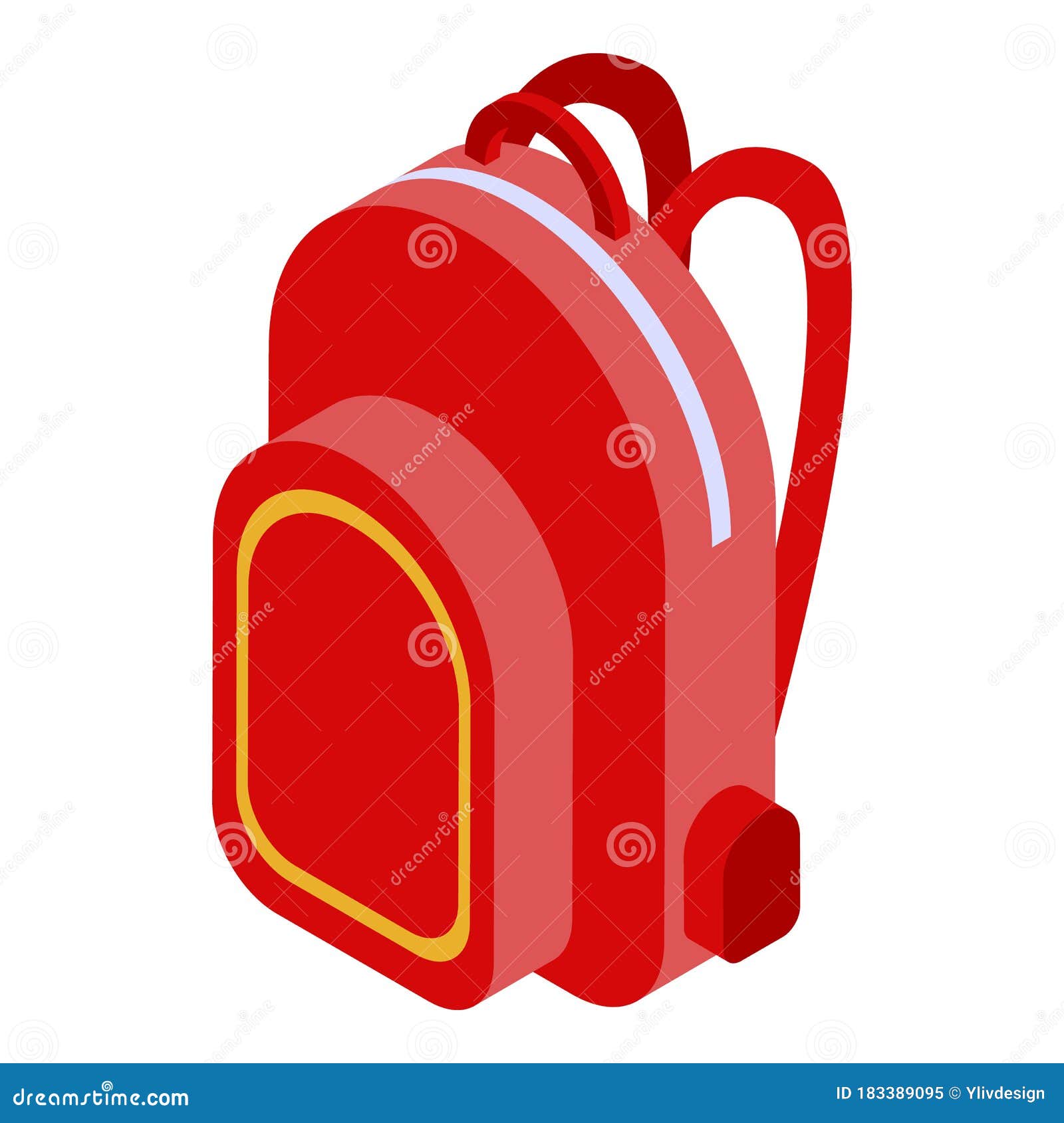 Red Backpack Icon, Isometric Style Stock Vector - Illustration of ...