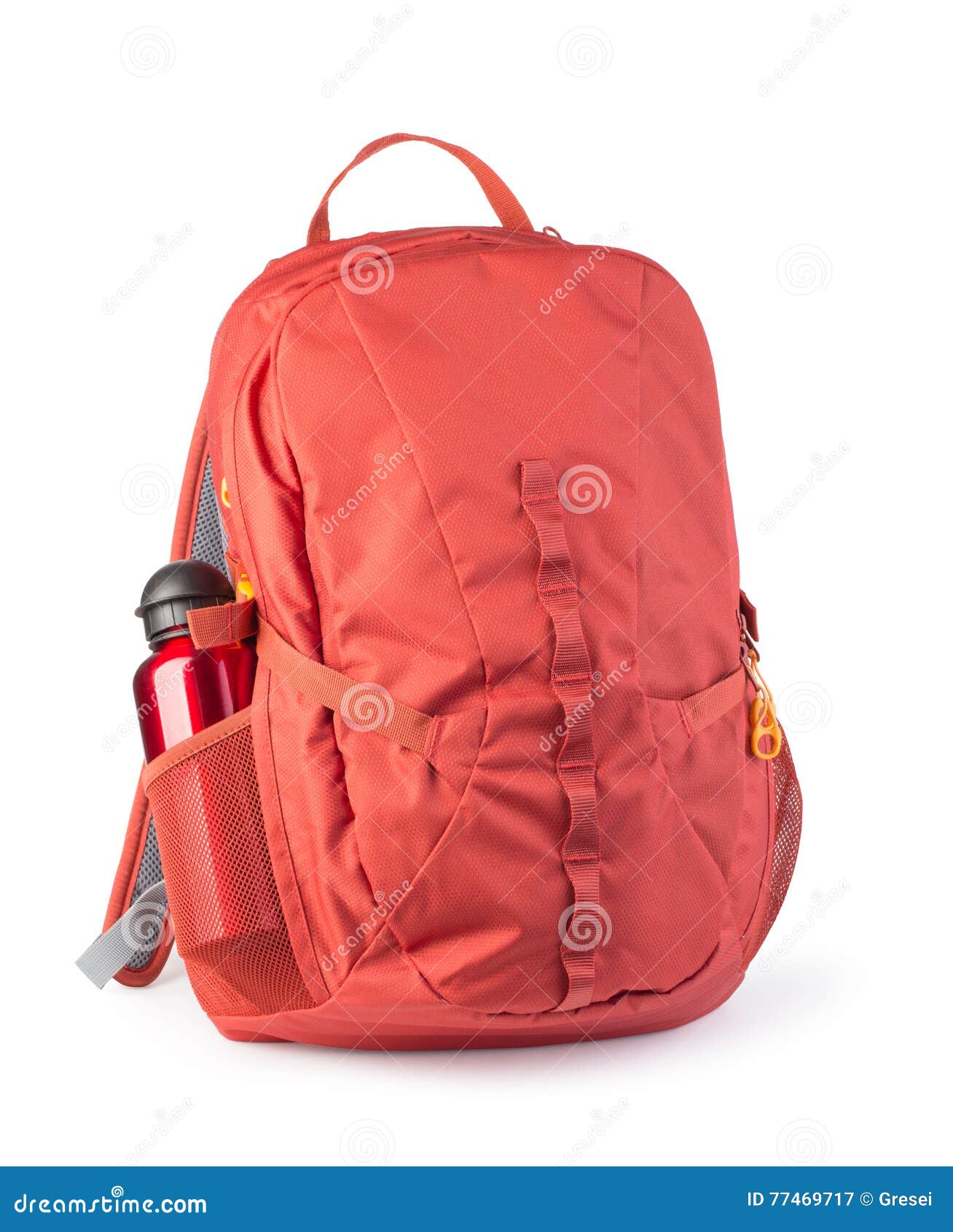 Red backpack stock image. Image of cutout, isolated, rucksack - 77469717