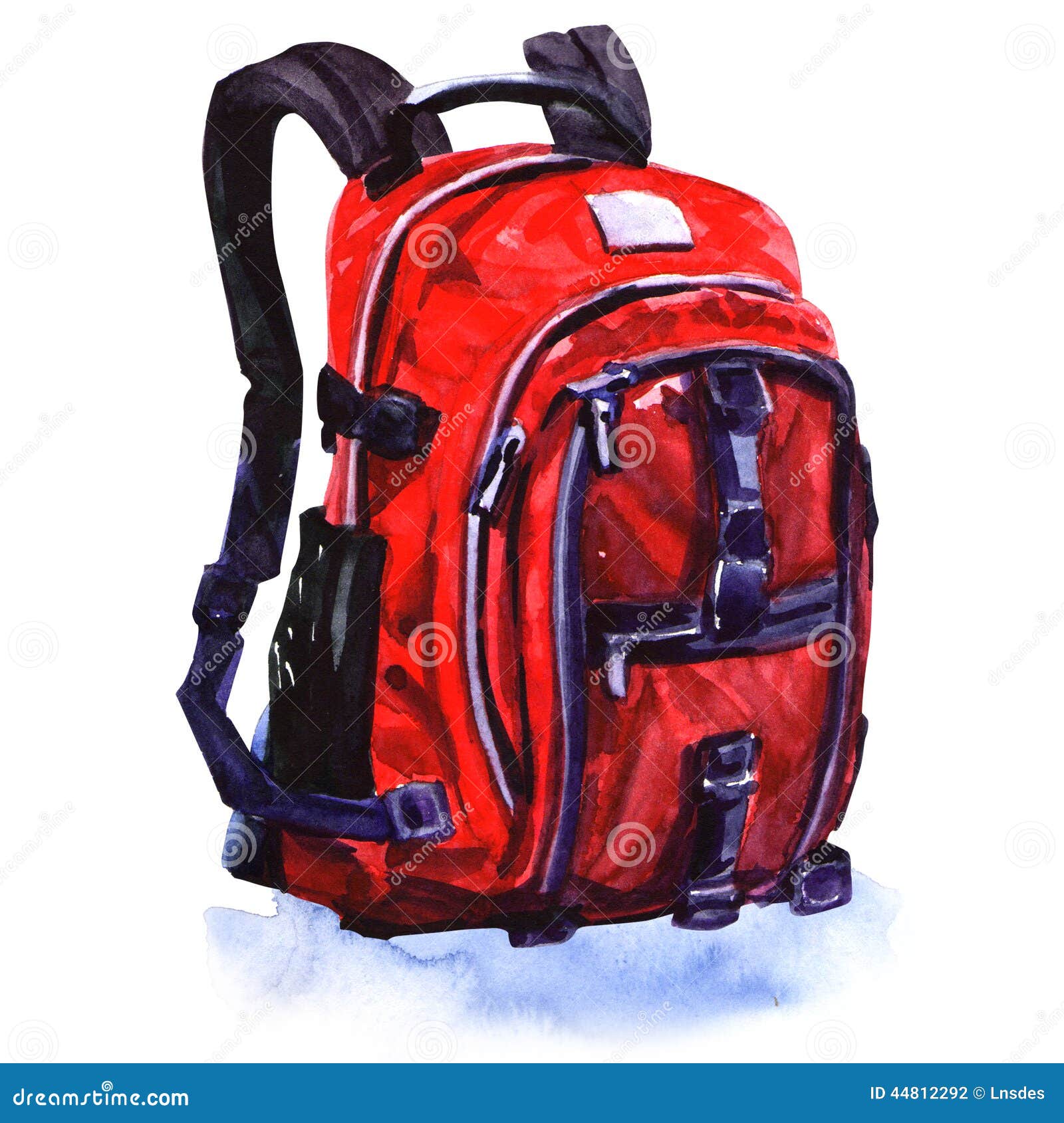 Red Backpack Standing Isolated On White Background Stock Photography ...