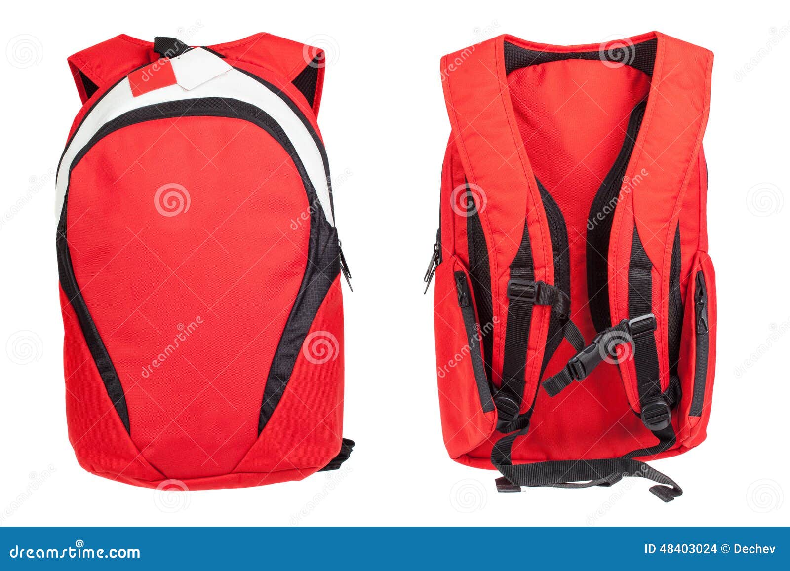 Red Backpack stock photo. Image of supplies, studio, teenager - 48403024