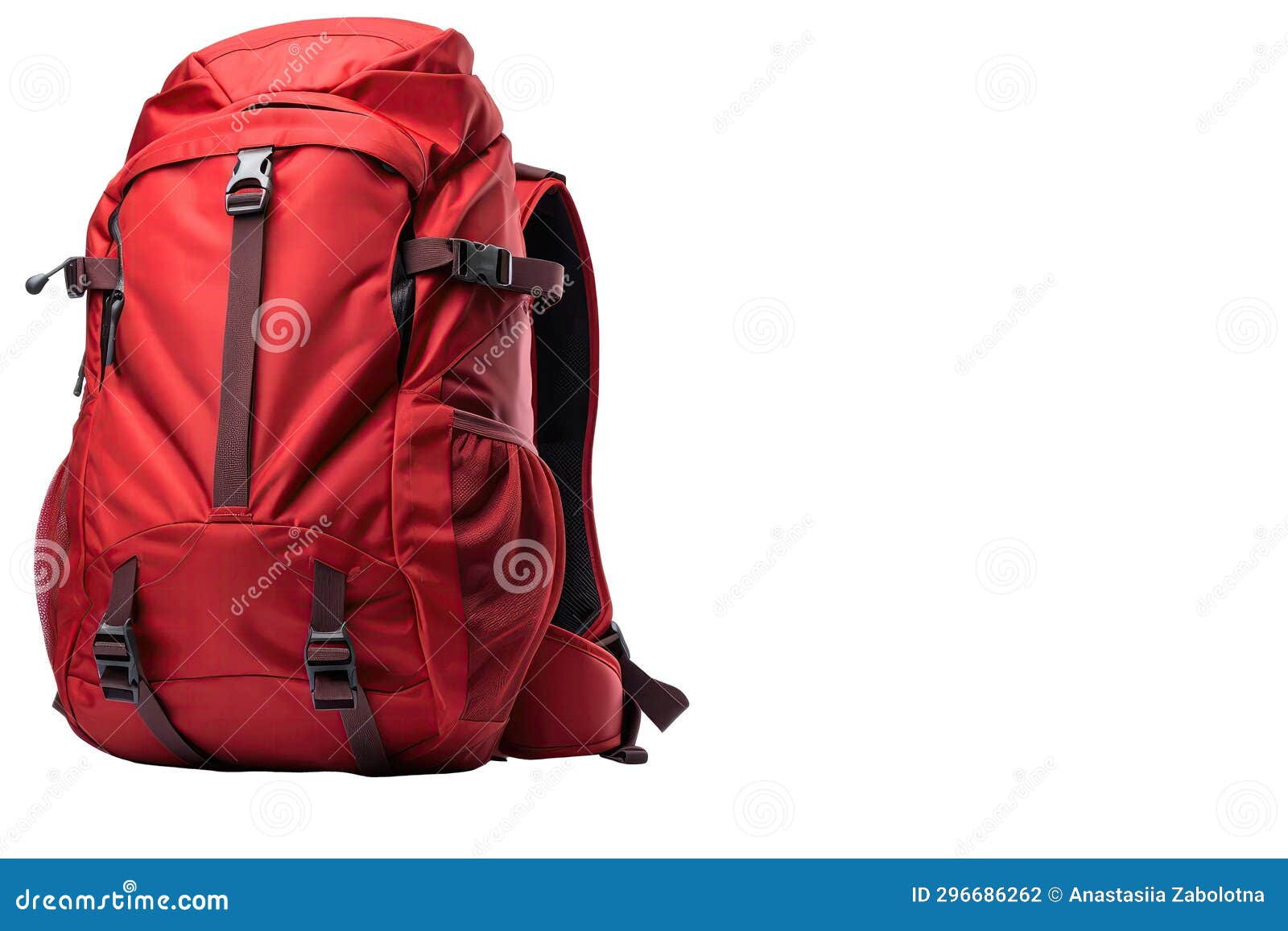 Red Backpack on White Background Stock Illustration - Illustration of ...