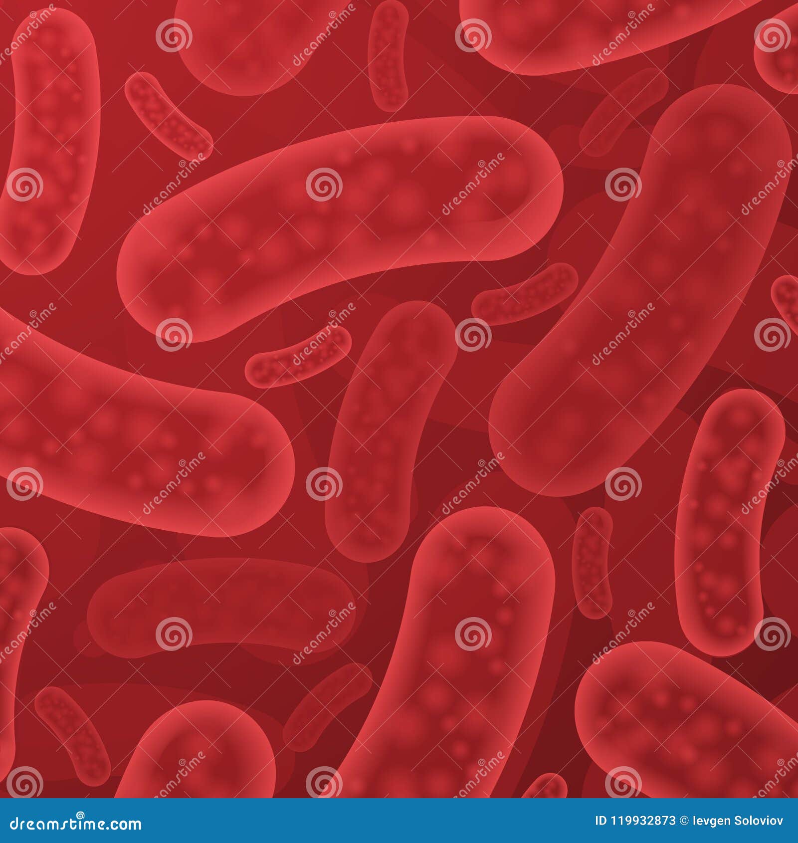 Red bacterium organisms stock vector. Illustration of organism - 119932873