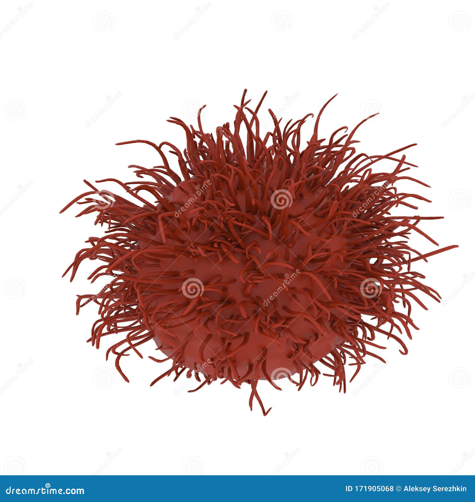 Red Bacterium on a White Background. Isolate Stock Illustration ...
