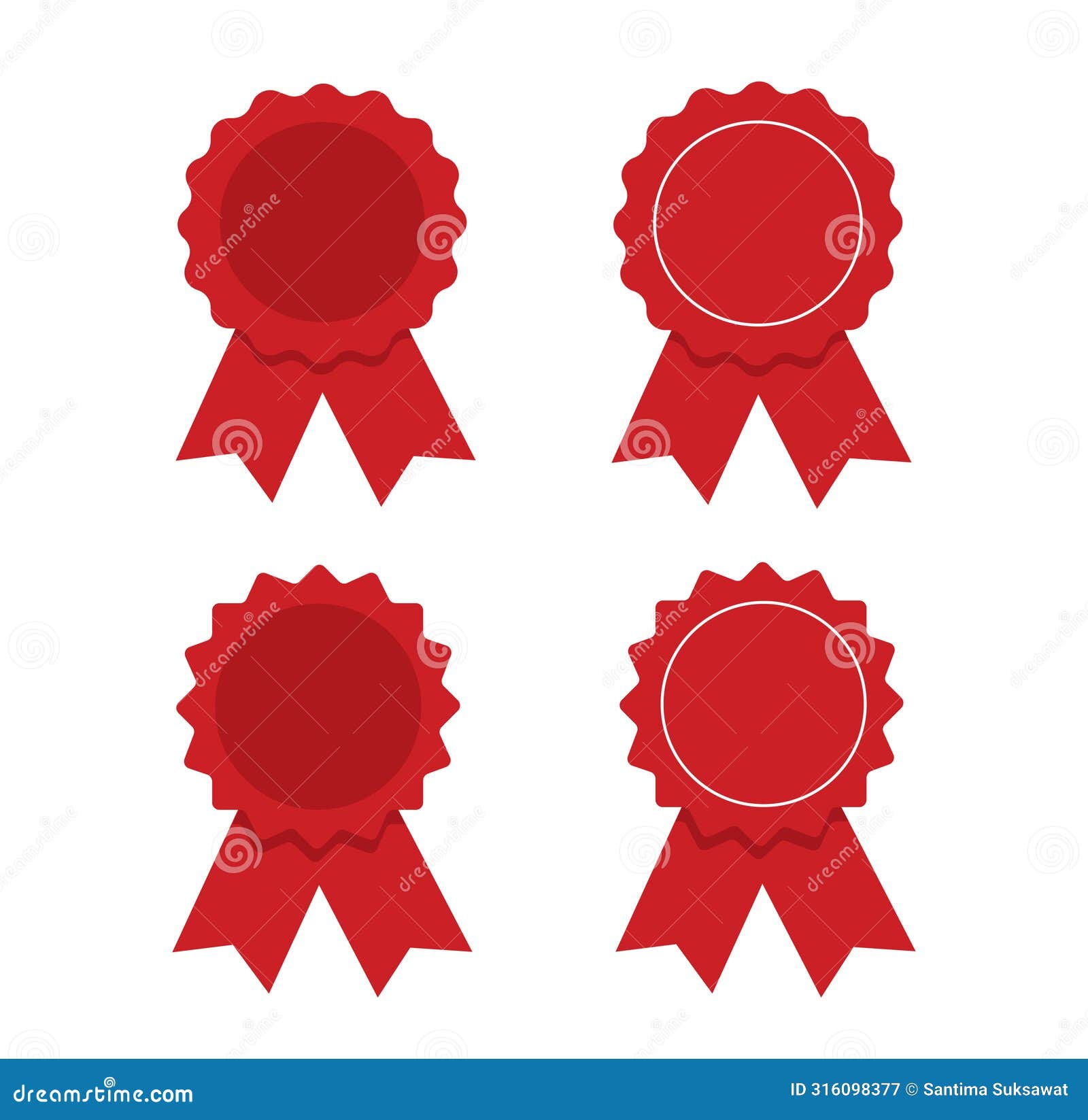 Red Badges. Vector Illustration Stock Vector - Illustration of stamper ...