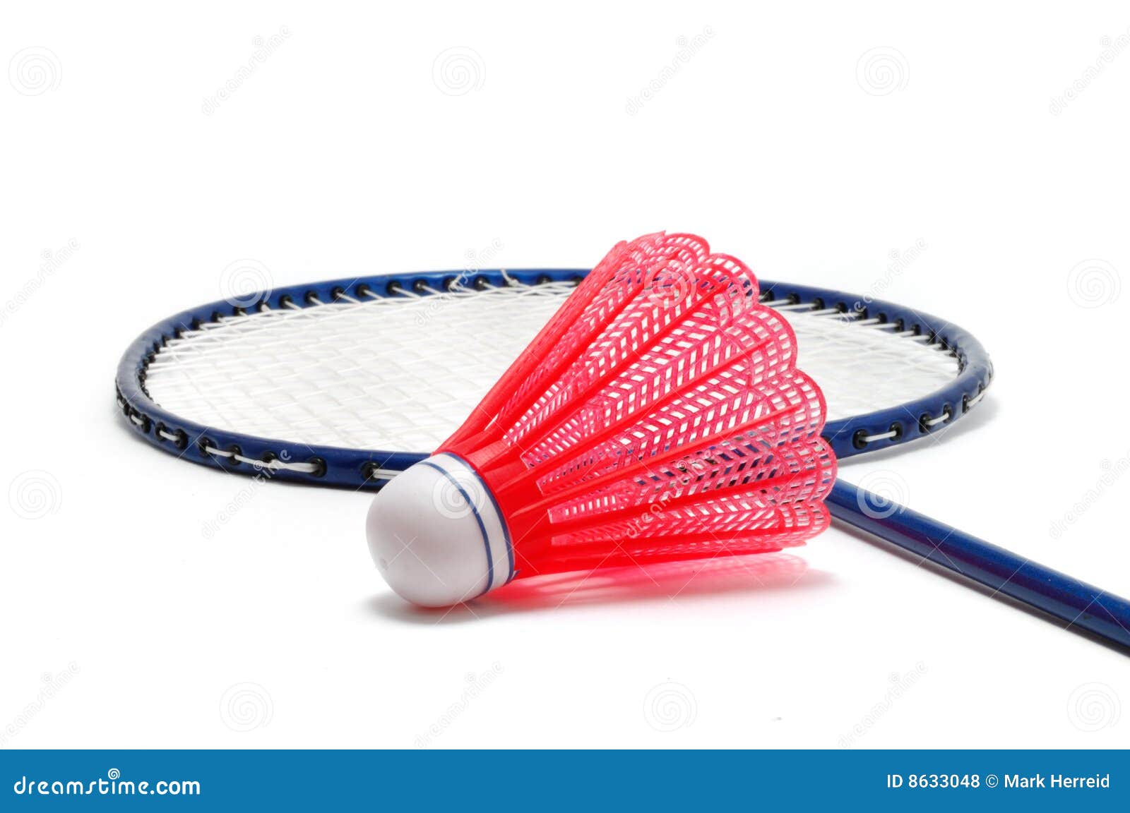 Red Badminton Shuttlecock (Birdie) and Racket Stock Photo - Image of ...