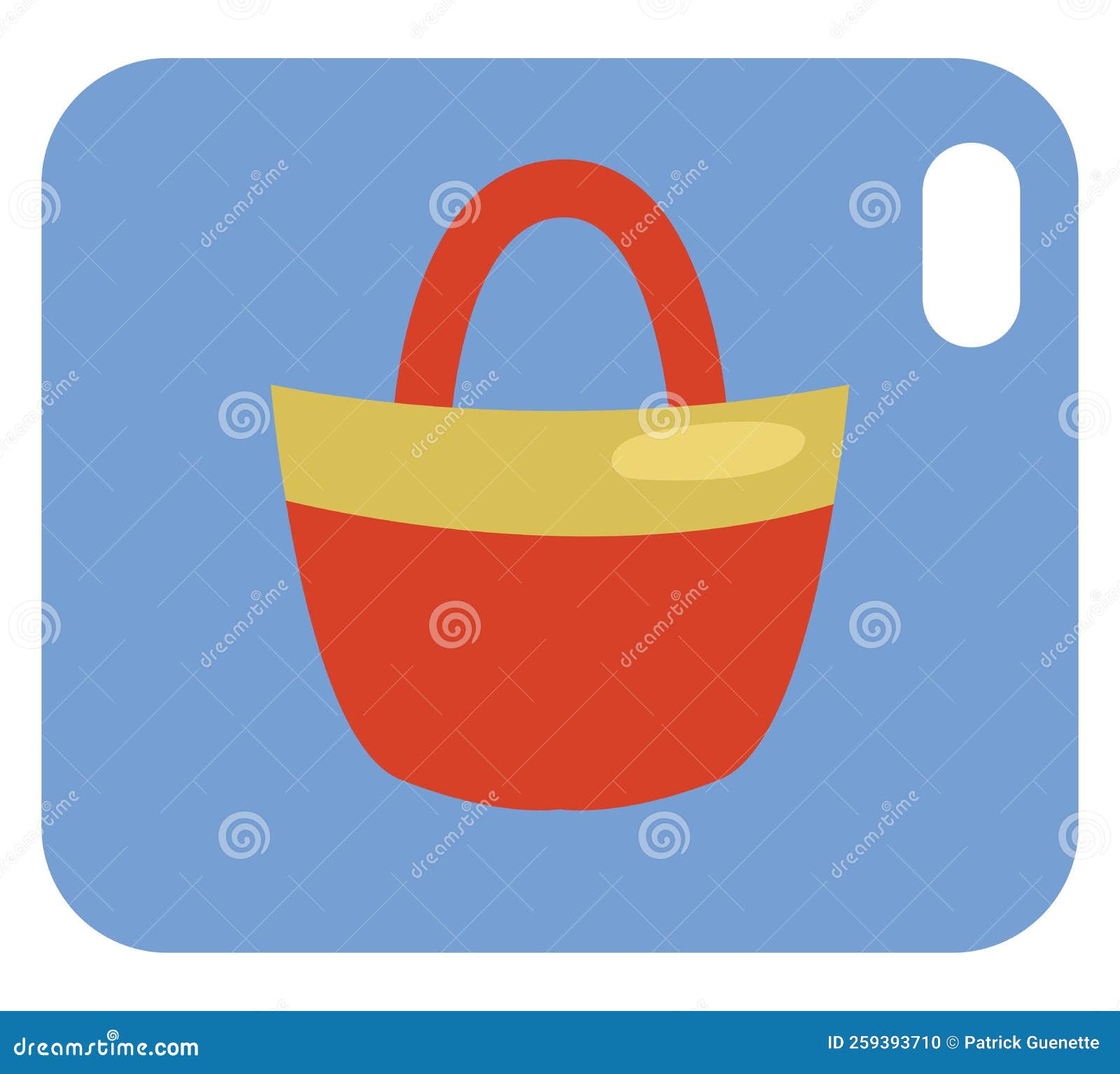 Red bag, icon stock vector. Illustration of object, save - 259393710