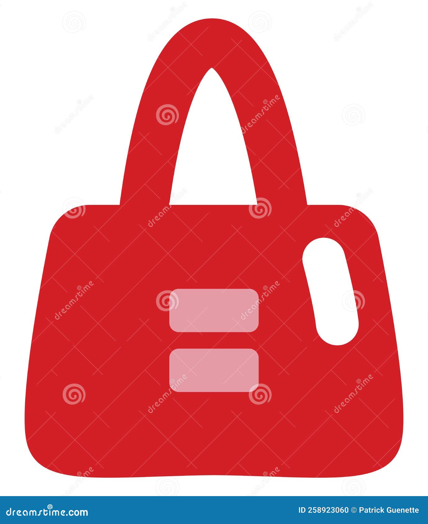 Red bag, icon stock vector. Illustration of shop, symbol - 258923060