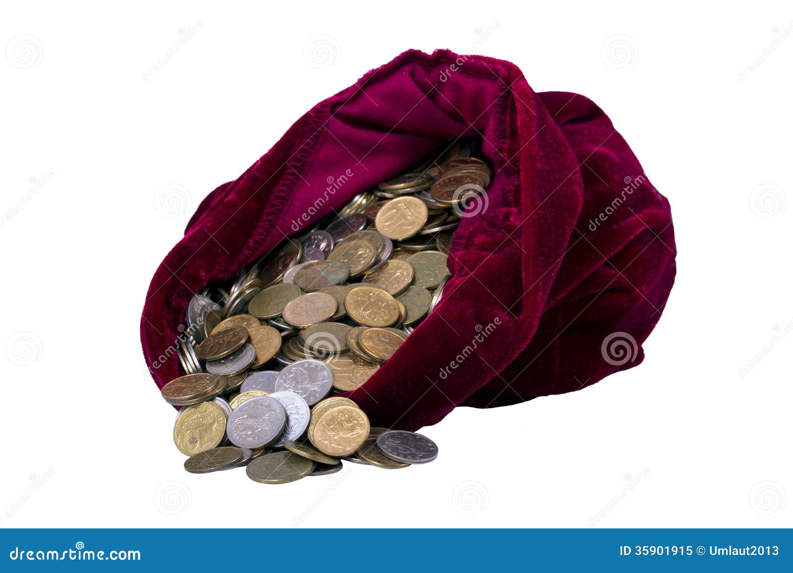 Red bag with money stock image. Image of heavy, looking - 35901915