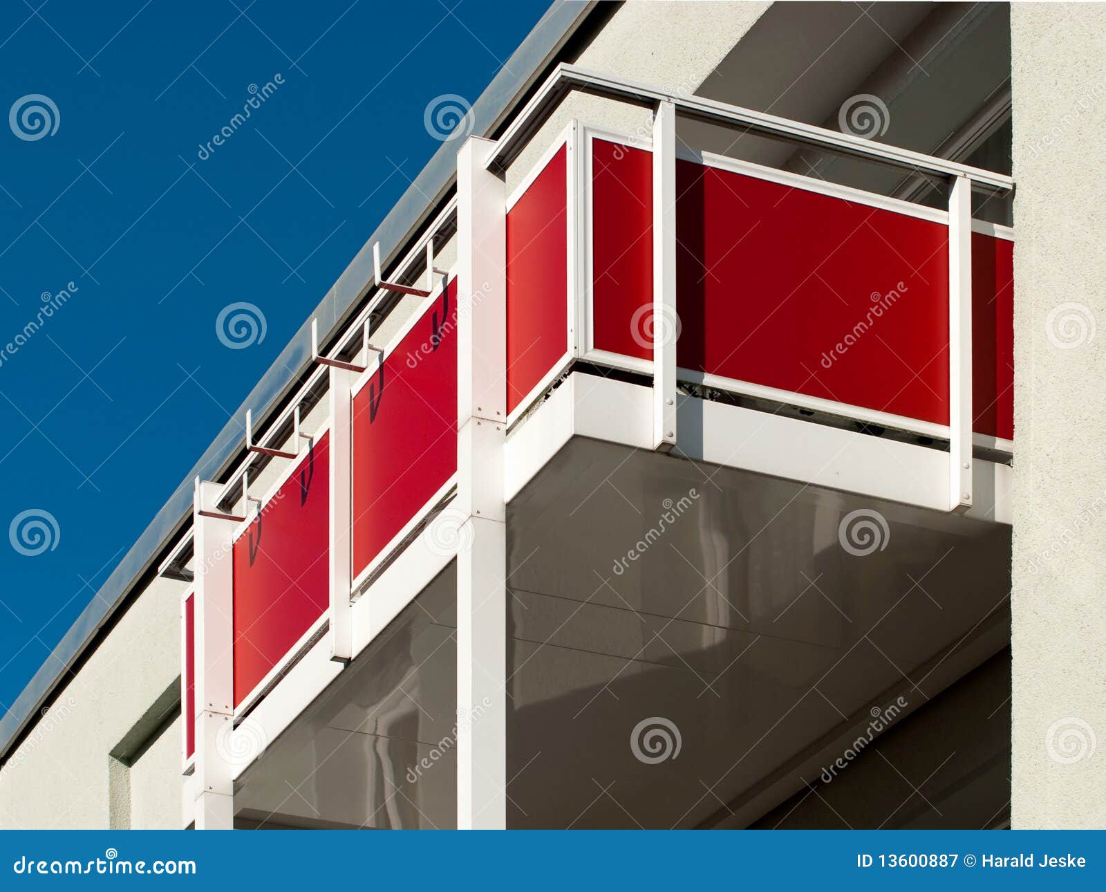 Red balcony on house stock image. Image of colourful - 13600887