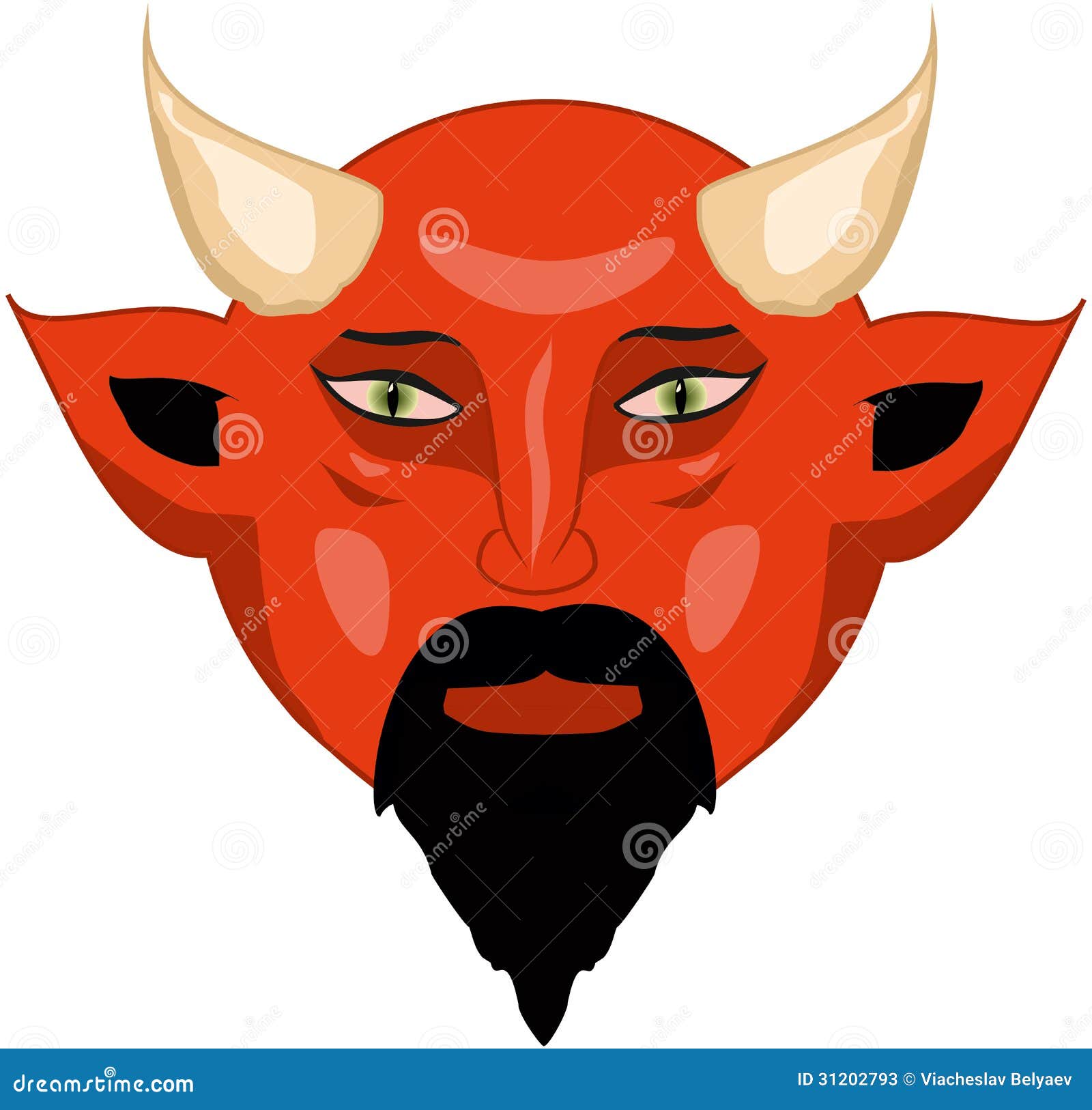 Red bald devil stock vector. Illustration of horned, horn - 31202793