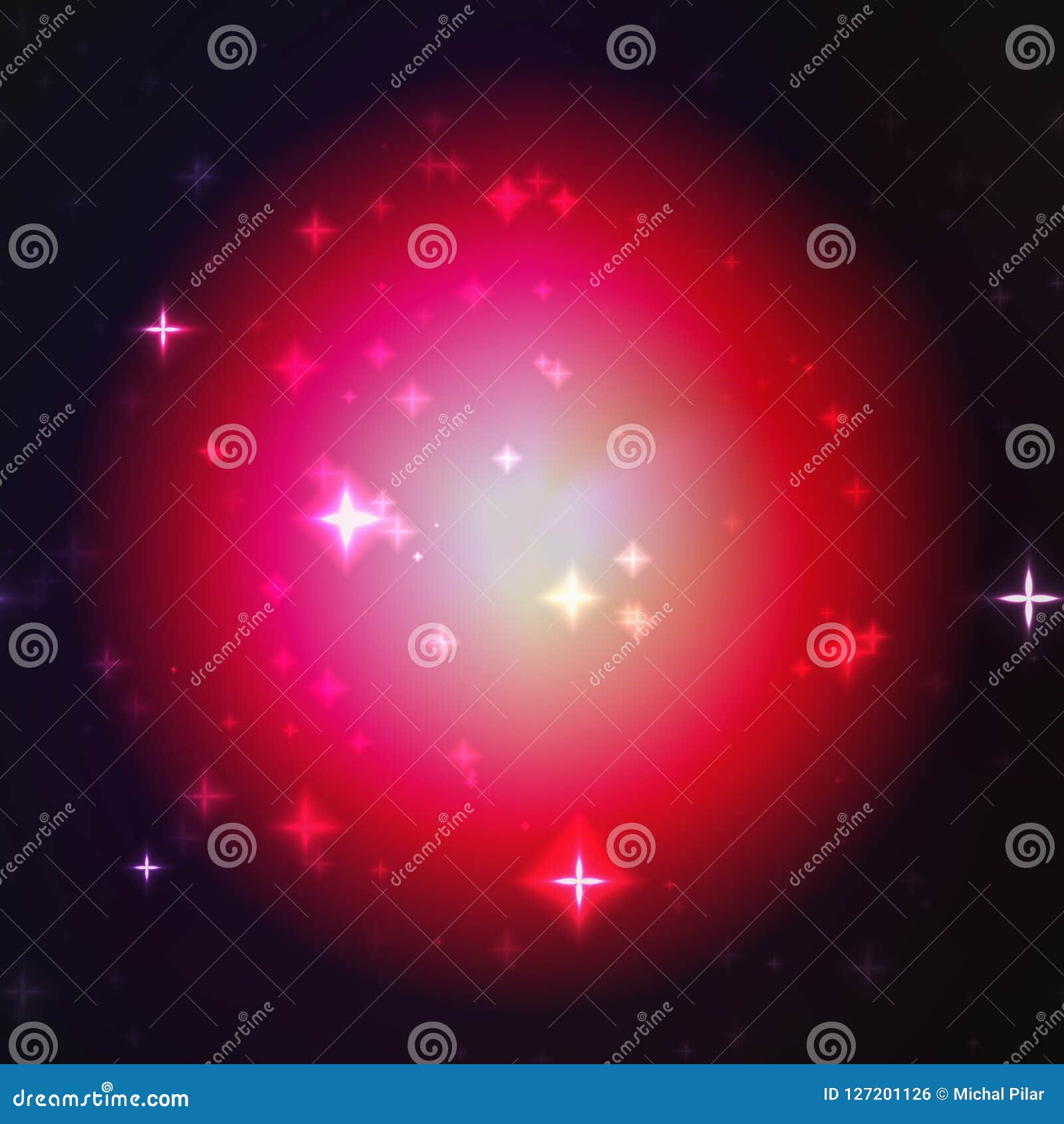 Red Ball Glow with Stars Texture, on the Black Background Stock ...