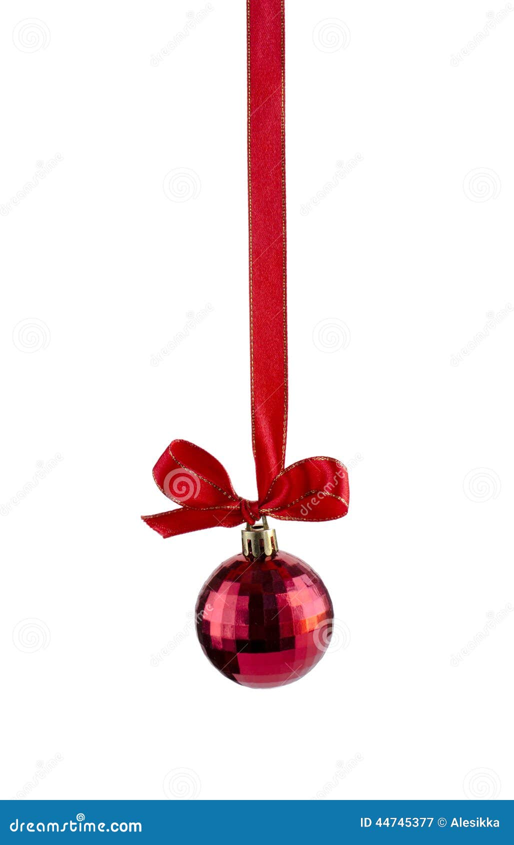 Red Ball Hanging On Red Ribbon Stock Image - Image of ribbon, ornate ...