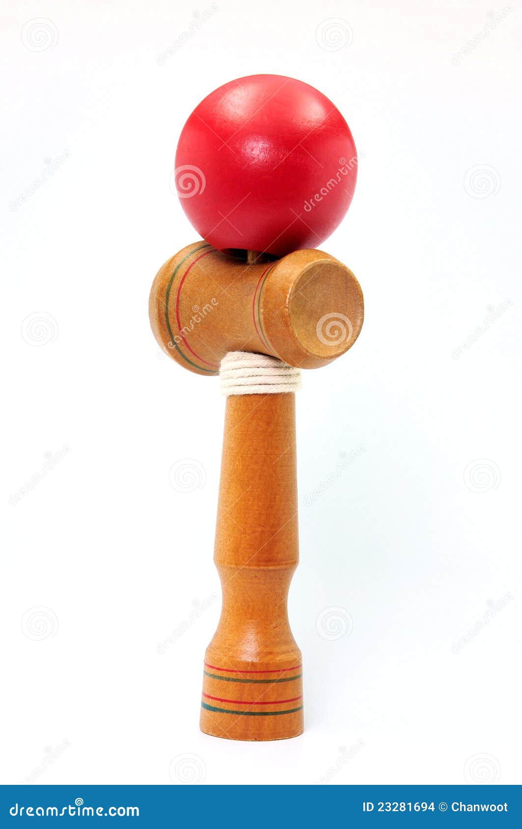 Red ball of kendama. stock photo. Image of japanese, wooden - 23281694