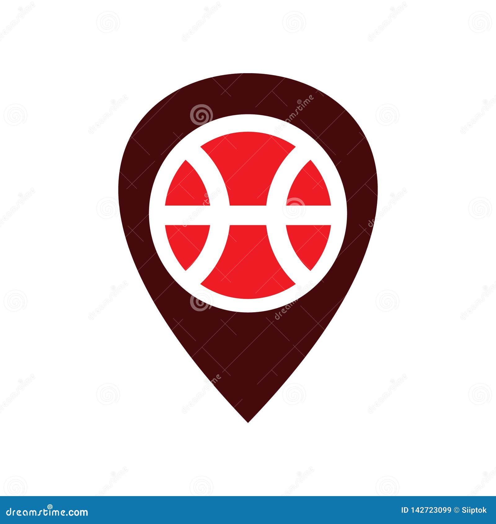Red Ball Pin Map Location Logo Design Stock Illustration - Illustration ...