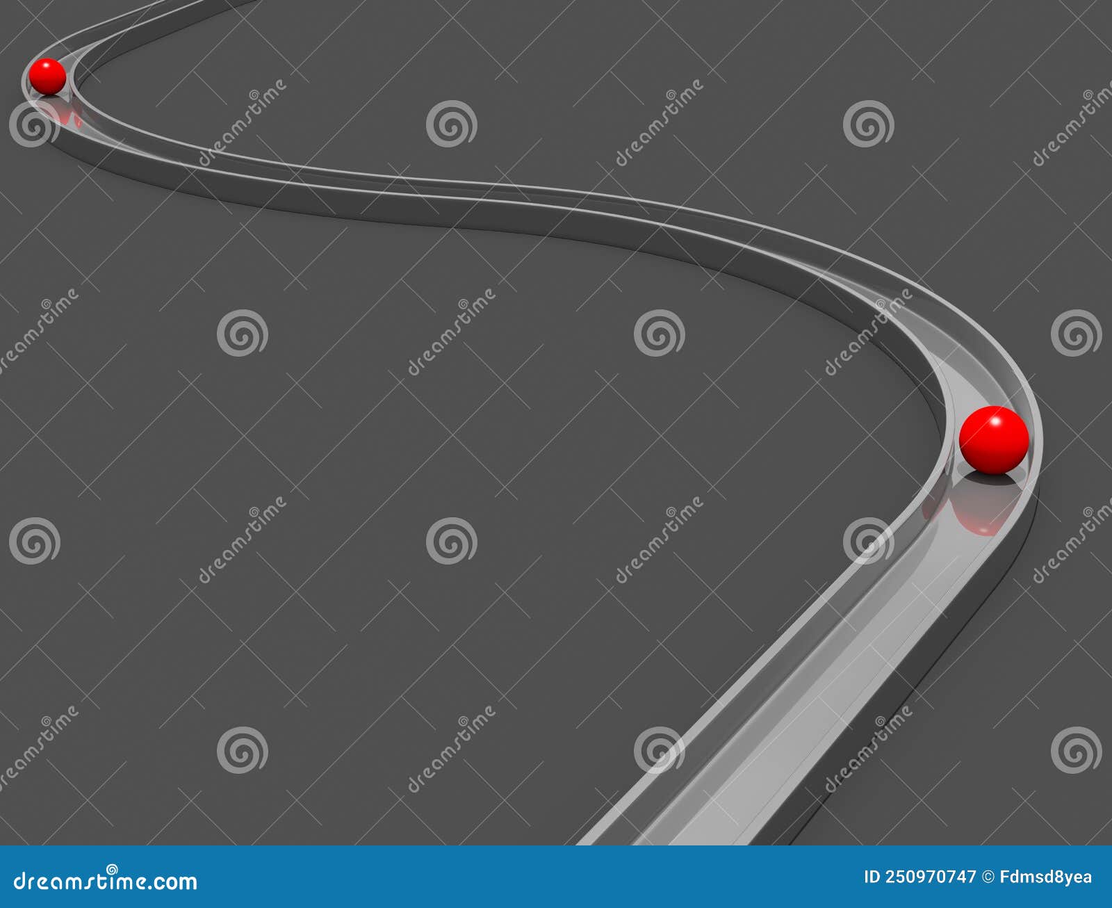 Red Ball Rolling On Rails Royalty-Free Cartoon | CartoonDealer.com ...