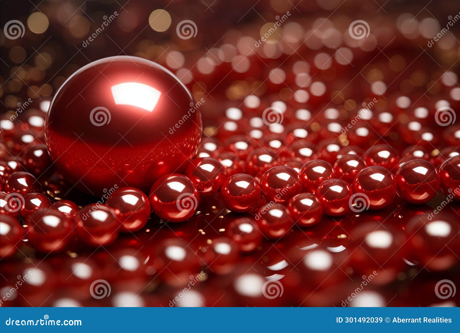 A Red Ball Sits on Top of a Pile of Red Pearls Stock Illustration ...
