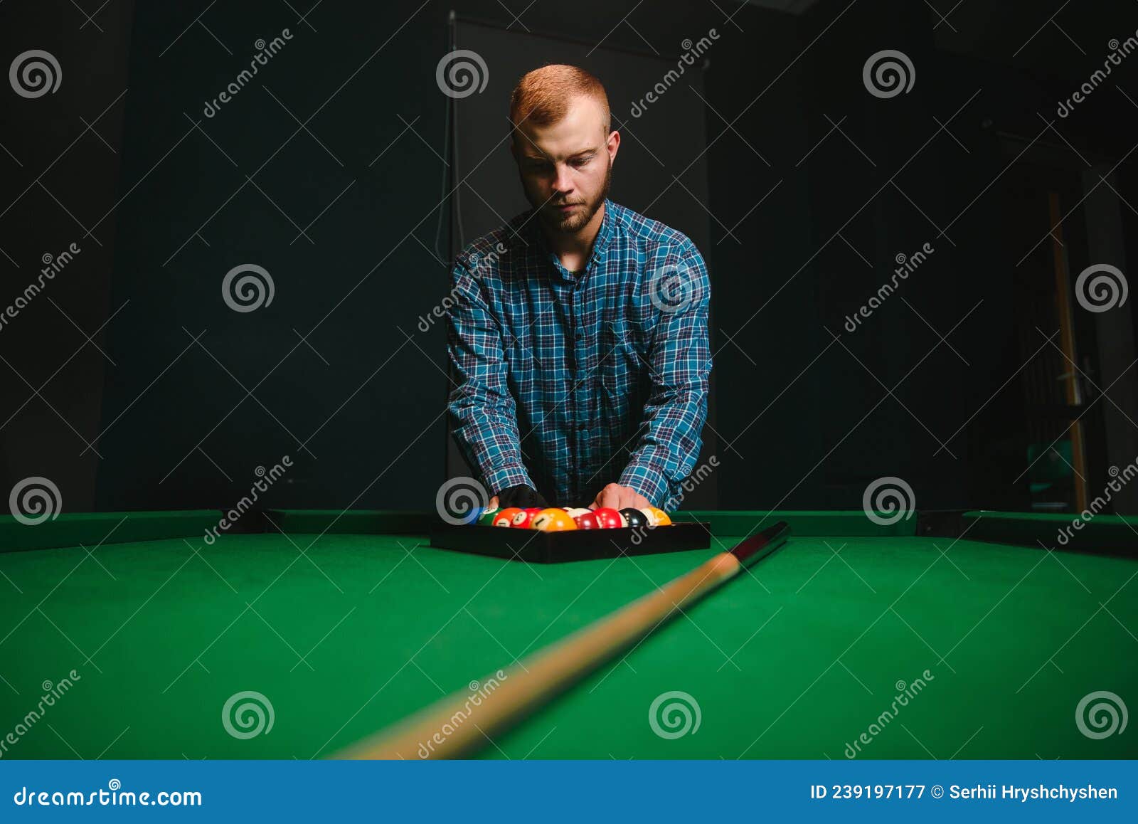 Red Ball and Snooker Player, Man Play Snooker Stock Image - Image of ...