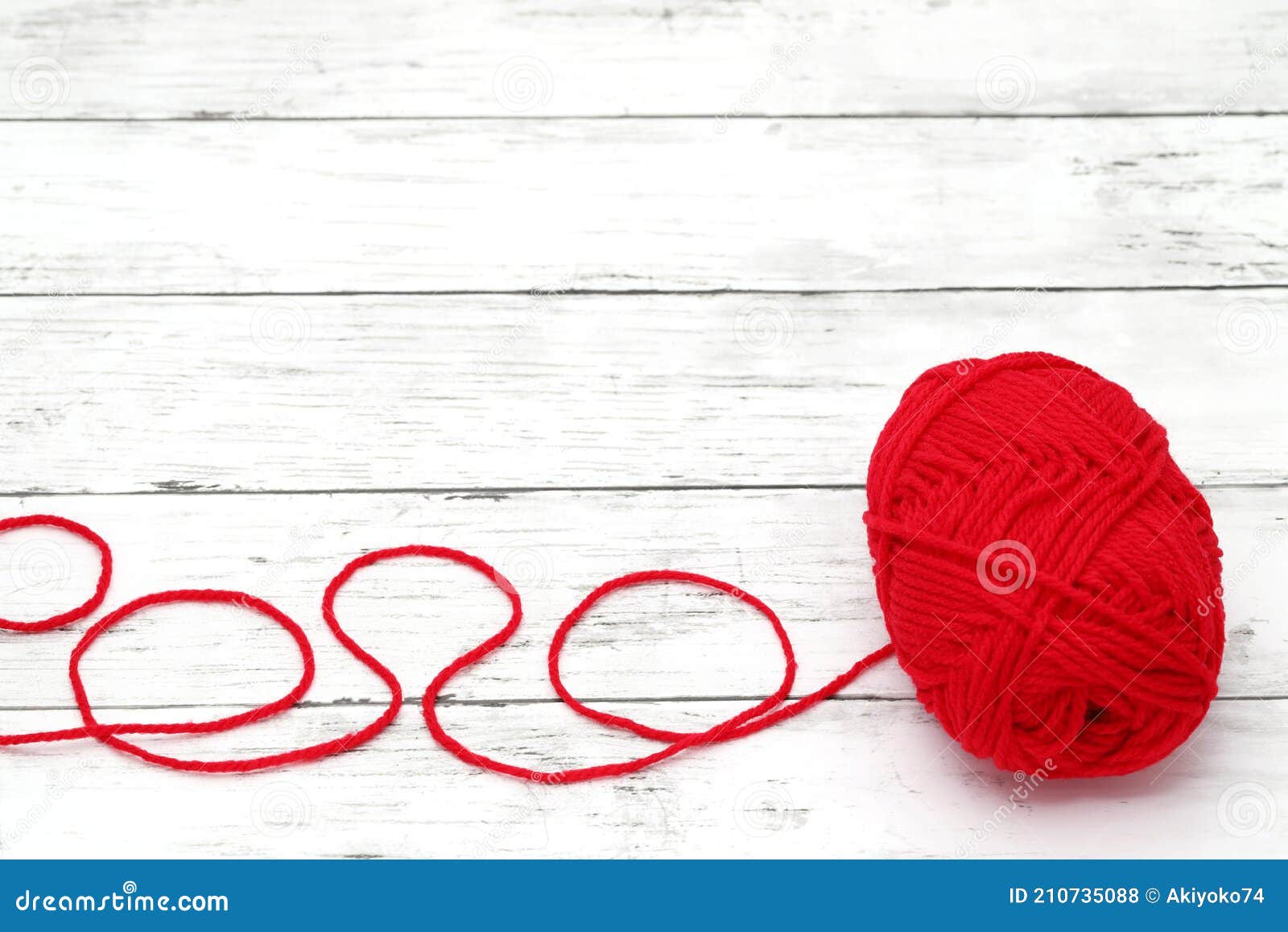 Red ball of wool yarn stock photo. Image of roll, abstract - 210735088
