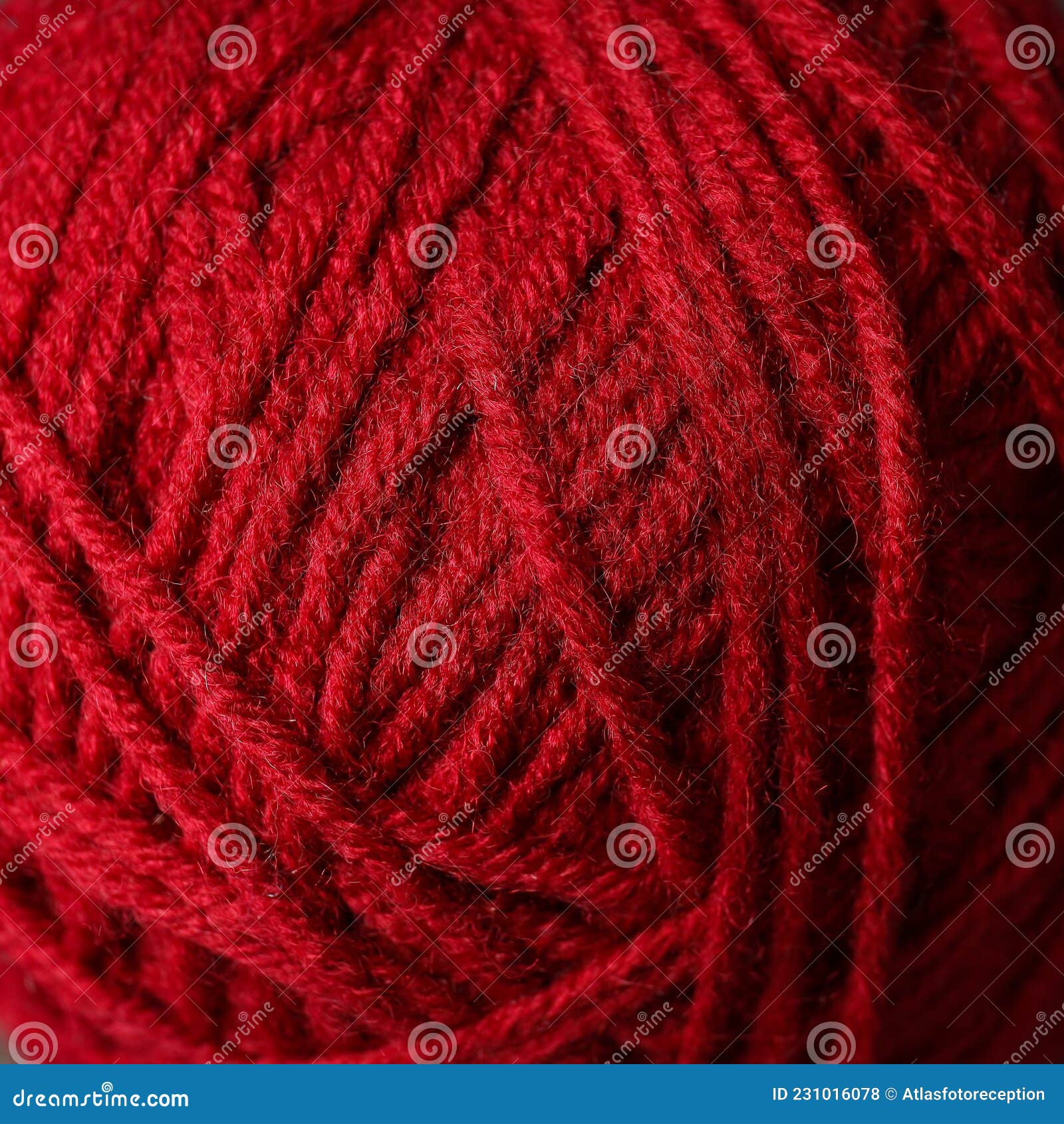 Red Ball of Yarn All Over Background, Closeup Stock Photo - Image of ...