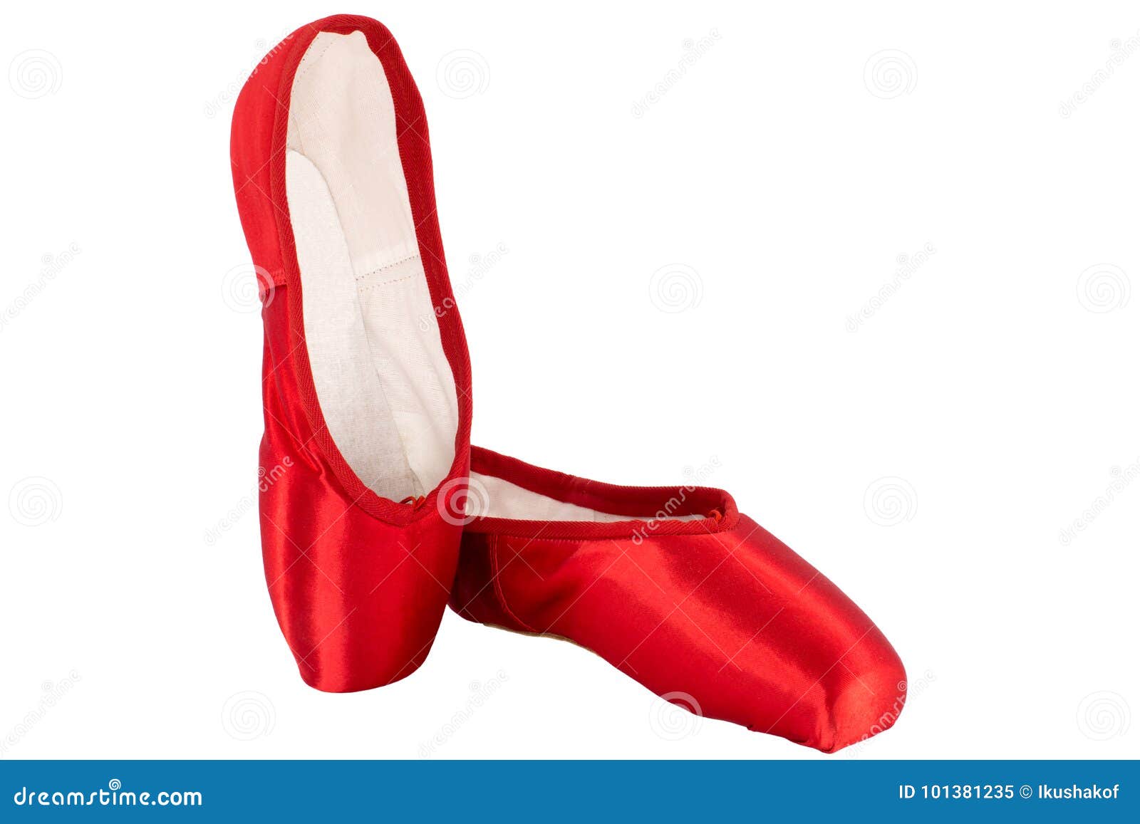 Red Ballet Pointe on White Background Stock Image - Image of ballerina ...