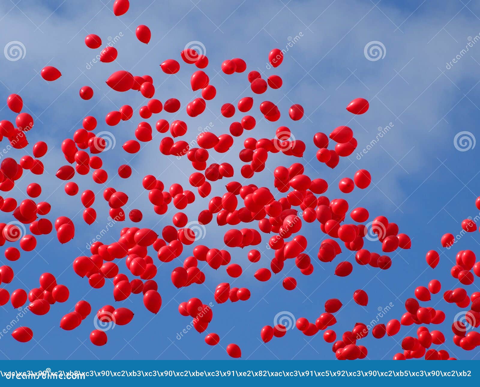 Red balloon on blue stock photo. Image of celebration - 84765354