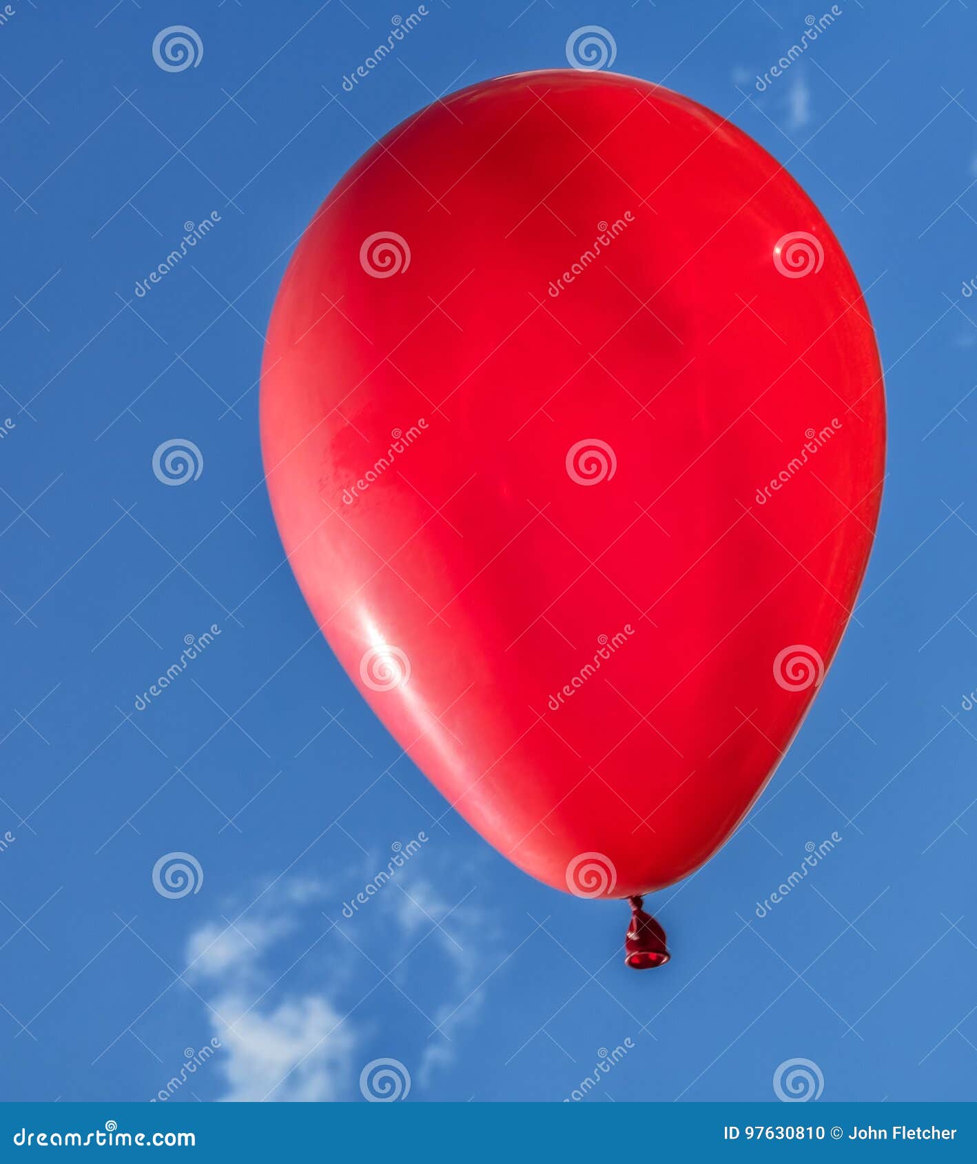 Red Balloon in Blue Sky stock photo. Image of balloon - 97630810