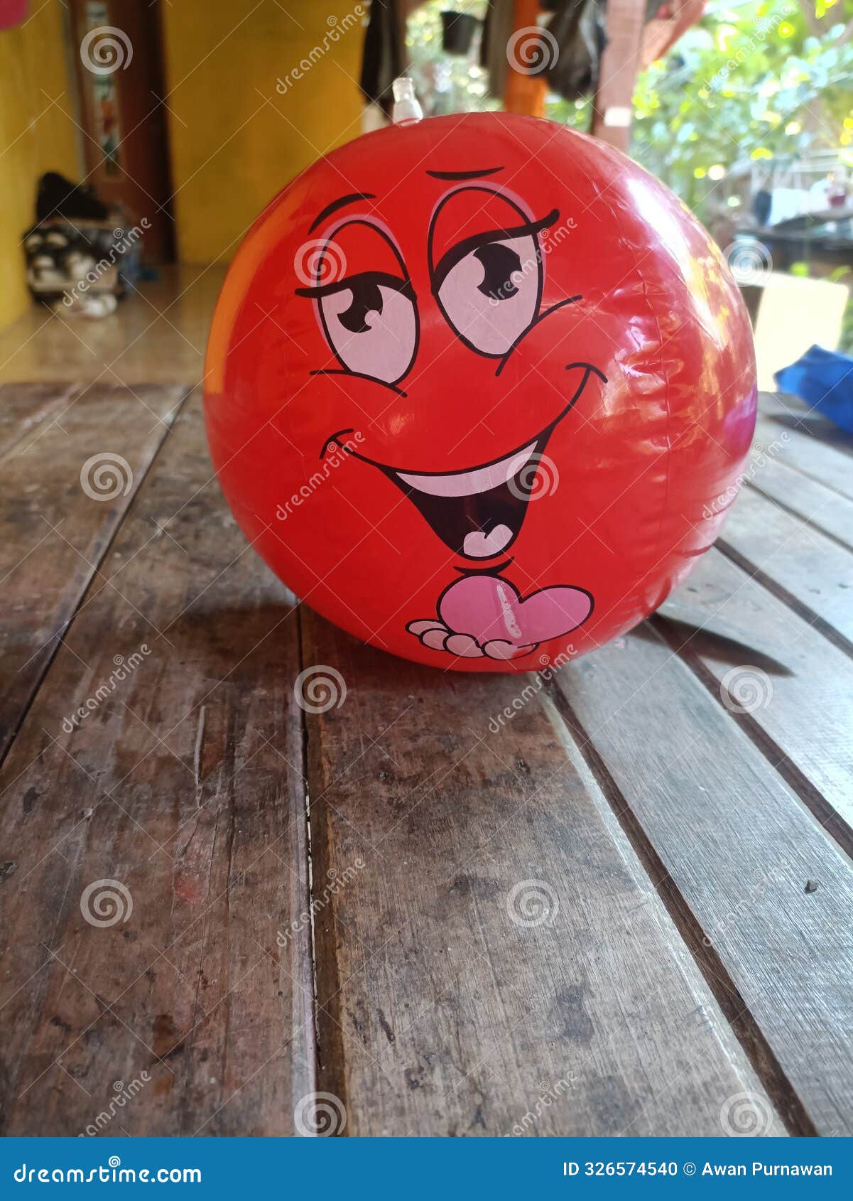 Red balloon with emoticons stock photo. Image of carving - 326574540