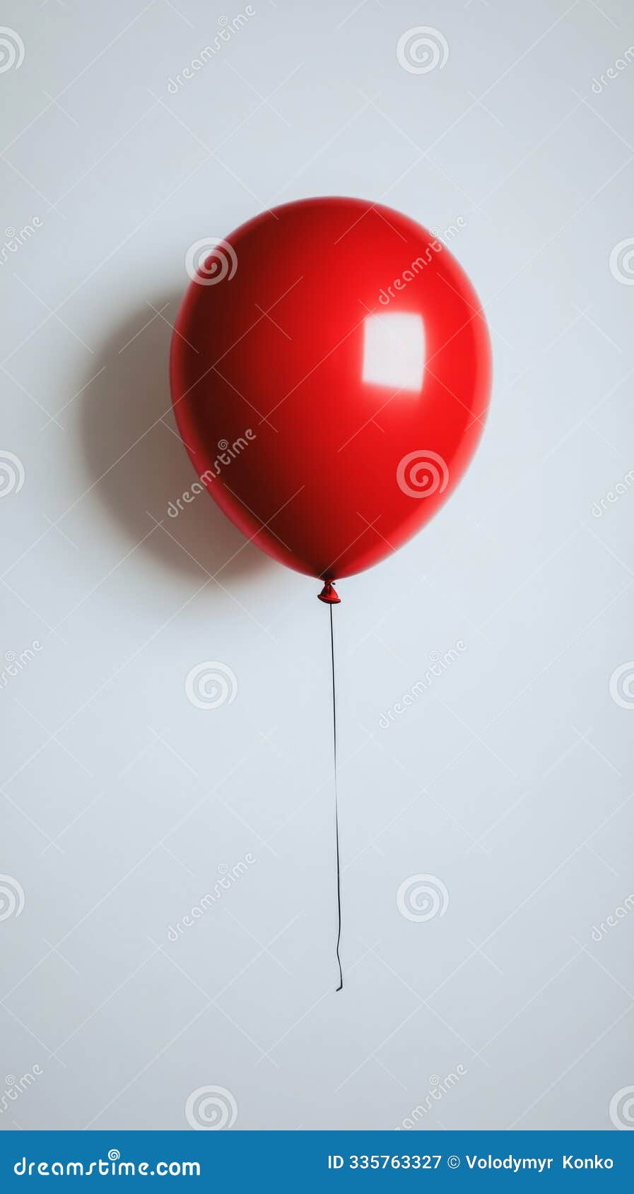 Red Balloon Floating Against White Background, Minimalistic Concept ...