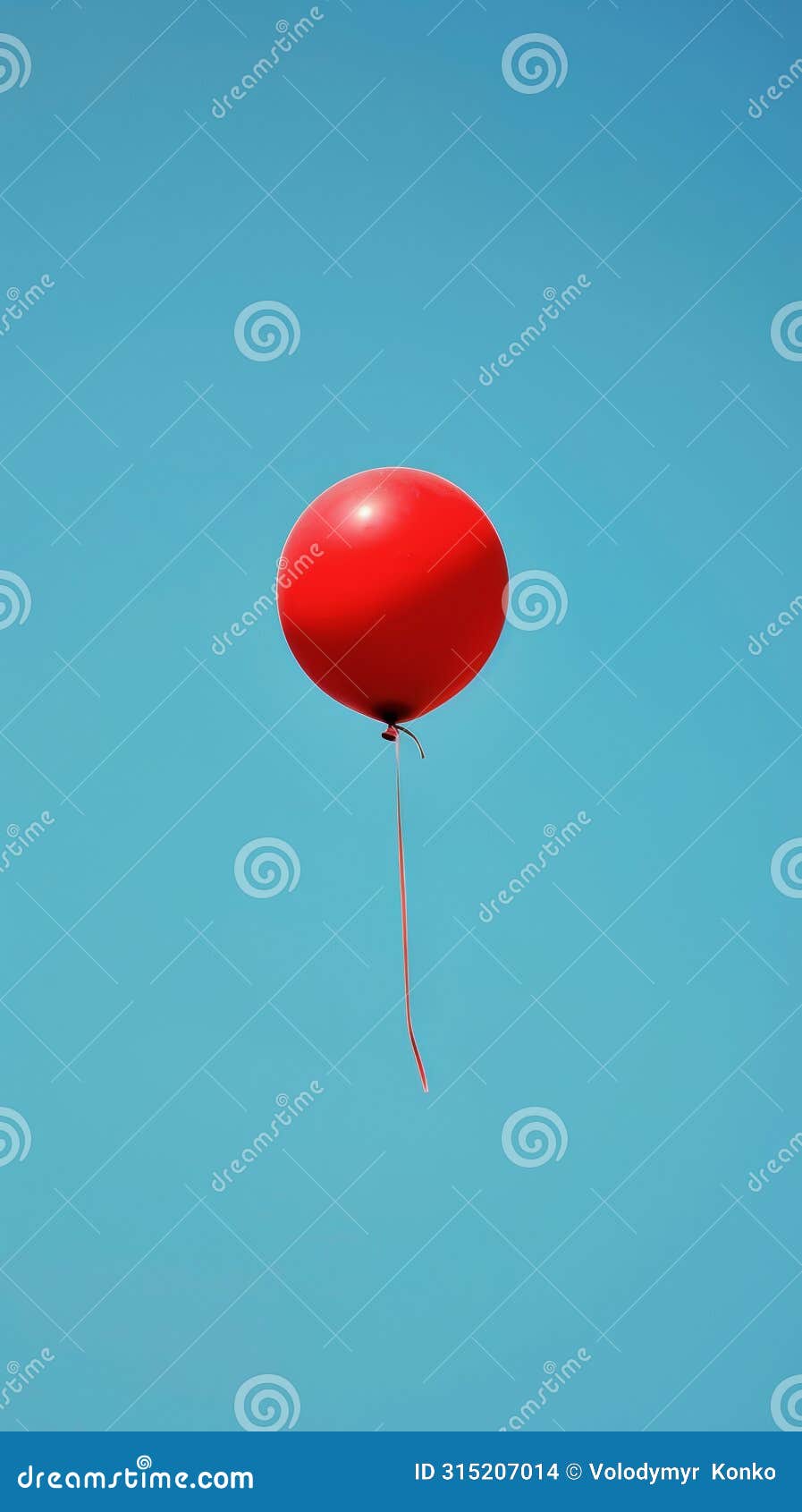 Red Balloon Floating in the Air with a String Stock Photo - Image of ...
