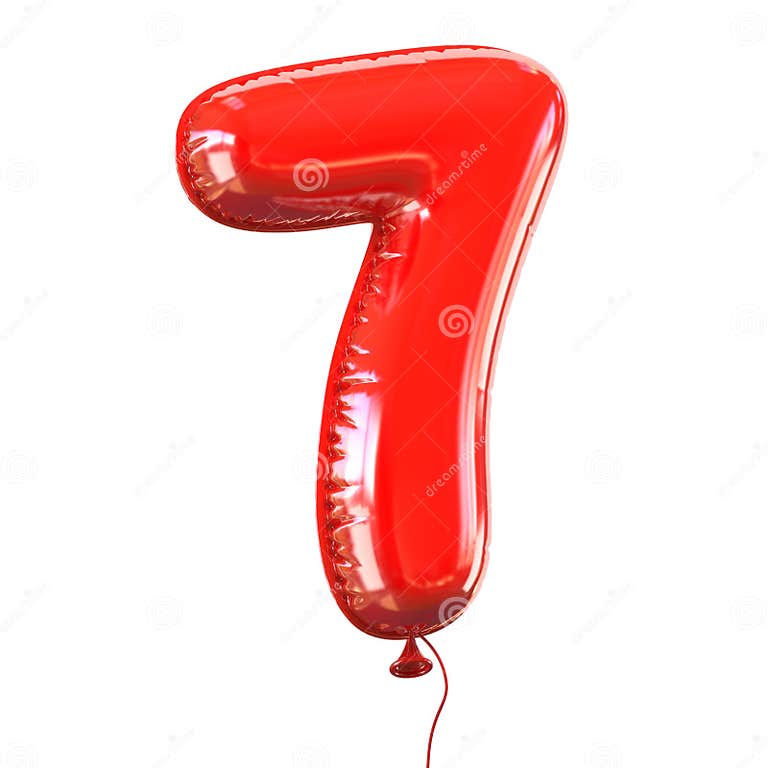 Red balloon font number 7 stock illustration. Illustration of graphic ...